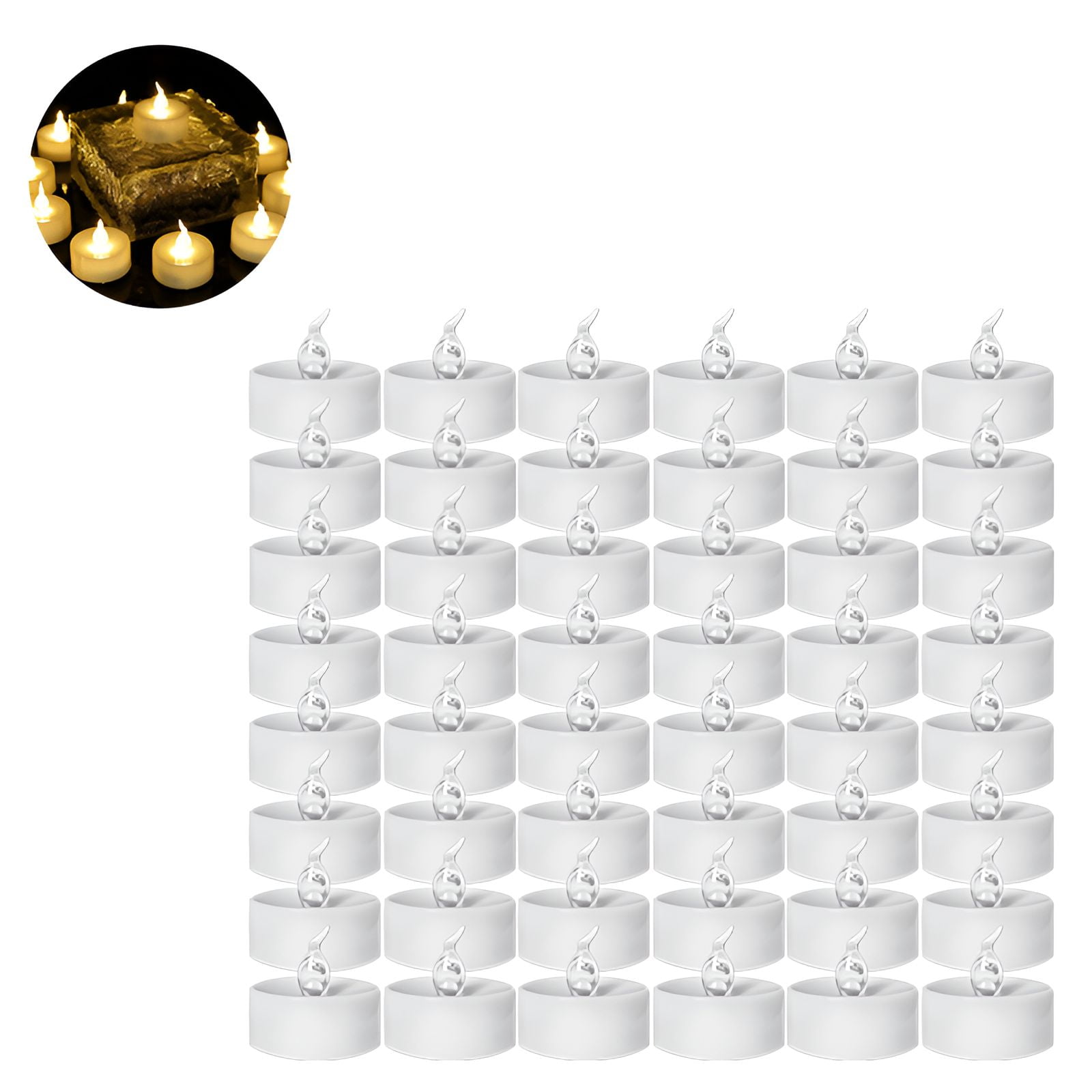 HIBIBUD 48Pcs Flameless Candles,Timer Function Tea Lights Candles ...