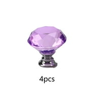 Isaac Jacobs Classic Round (30 mm) Crystal Knobs Set of 6, Cabinet ...