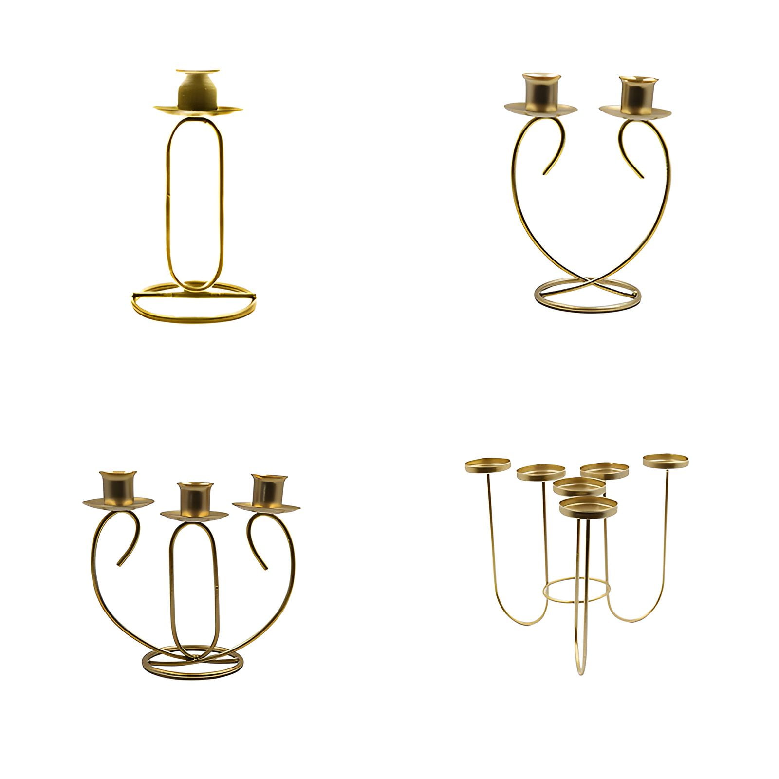 HIBIBUD 4Pcs Candle Holders,European Luxury Style Candle Stick Candle ...