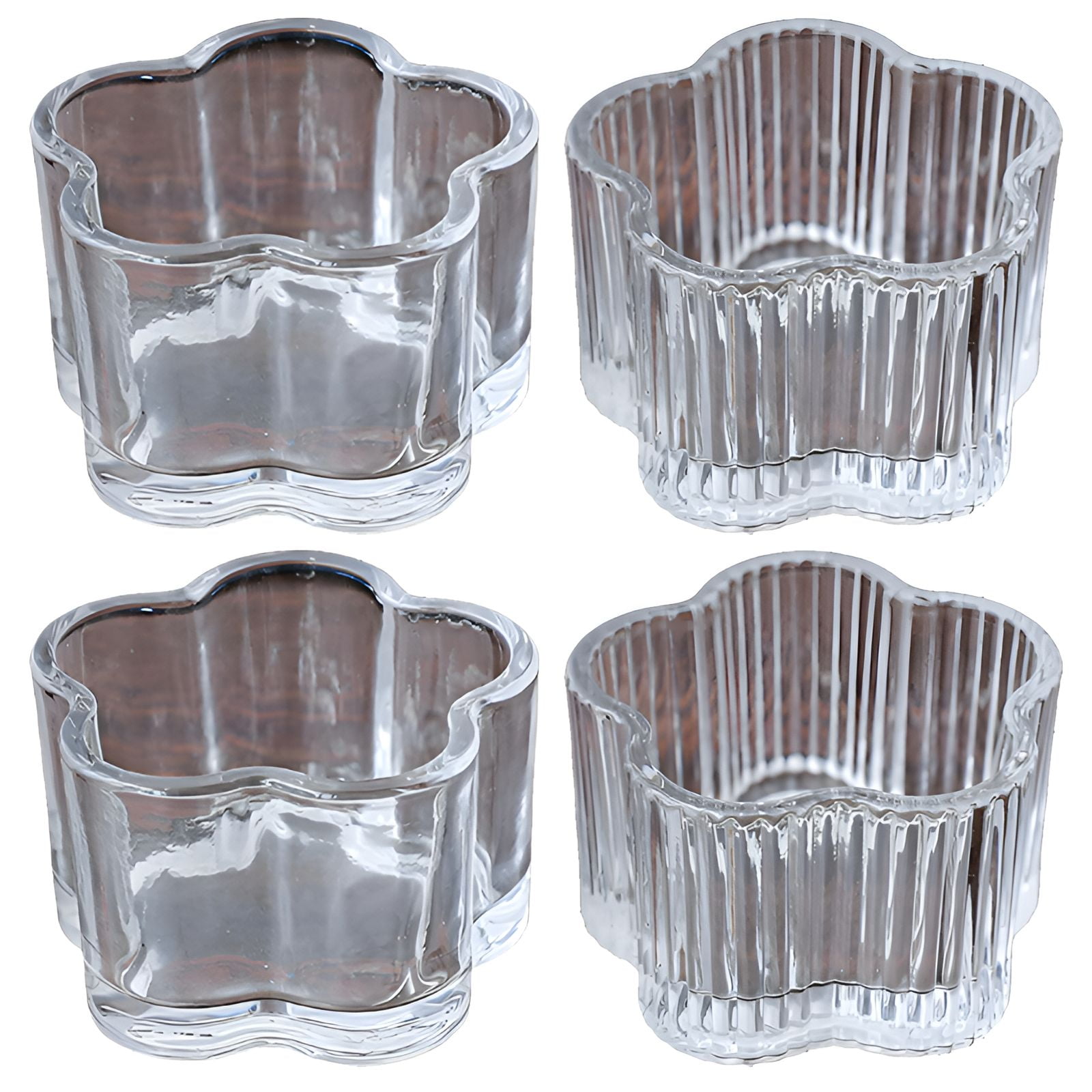 HIBIBUD 4Pcs Candle Holders for Pillar Candles,Vertical Stripe ...