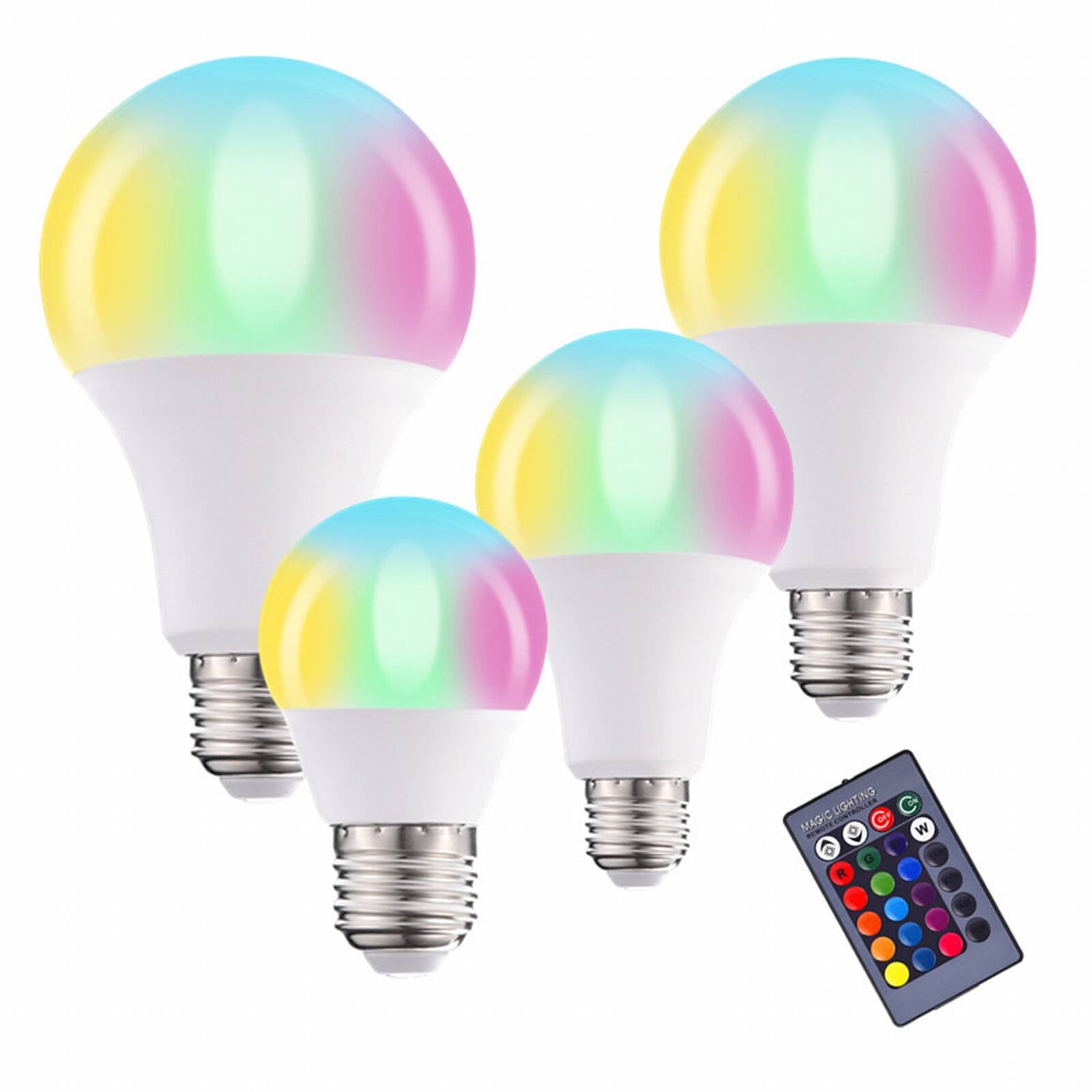 HIBIBUD 4Pcs Color Changing Light Bulb,Remote Control Operation Smart ...