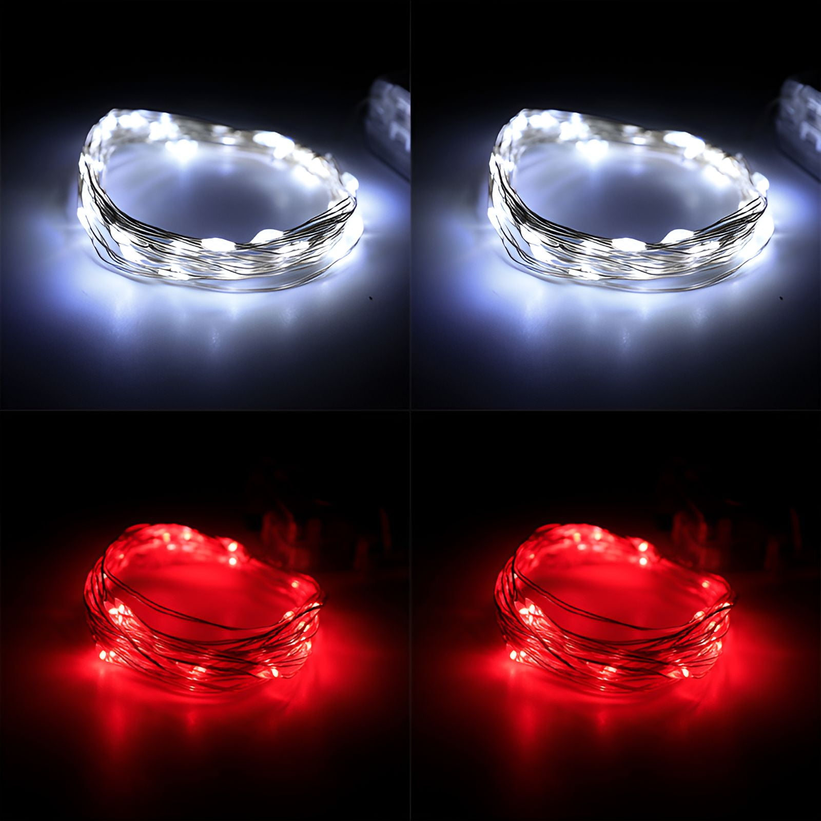 HIBIBUD 4Pcs Fairy Lights Battery Operated Versatile Lighting Modes Bedroom Decor Satisfaction ...