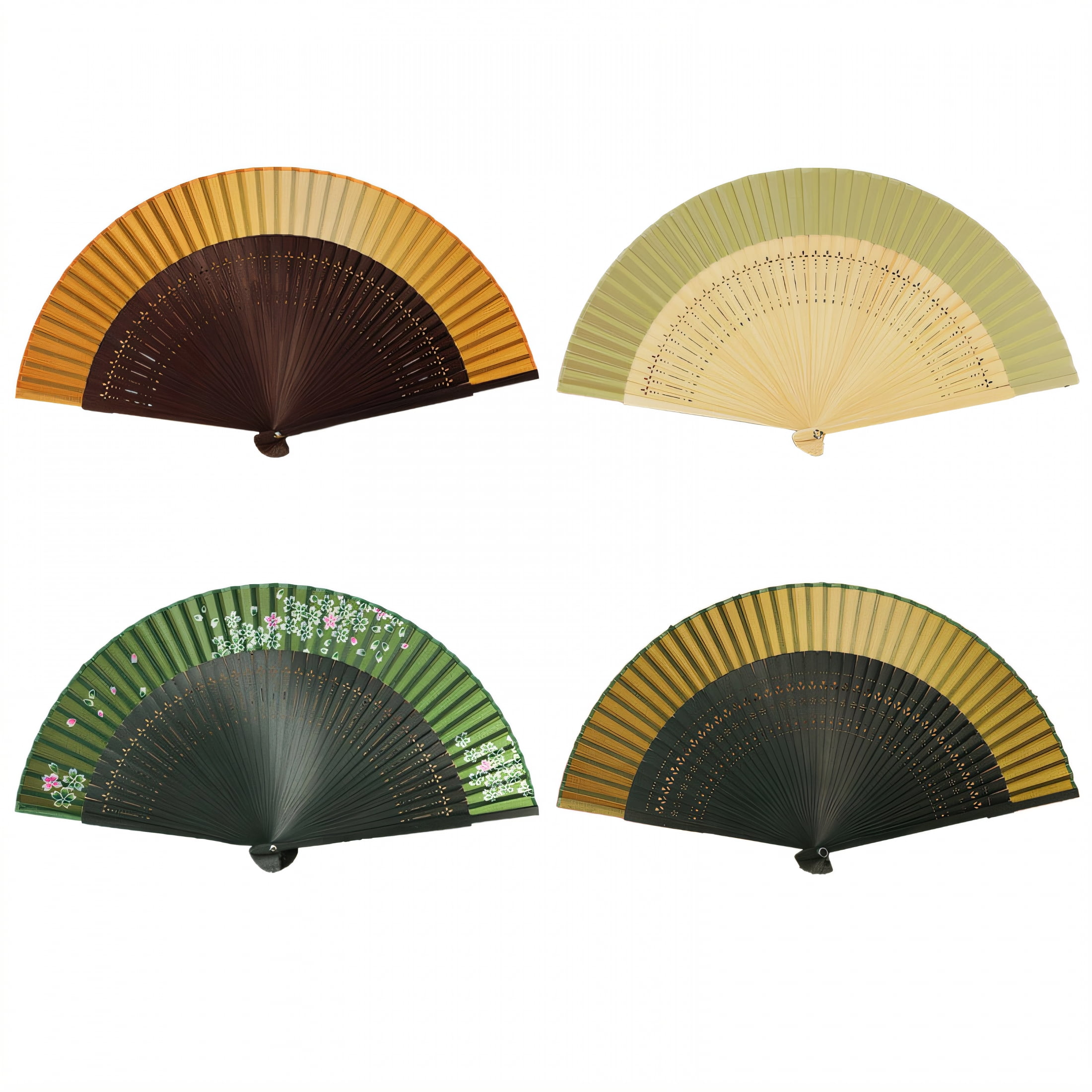 HIBIBUD 4Pcs Folding Fan Exquisite Fan Bones with Hollow Cuts Clap Fans ...