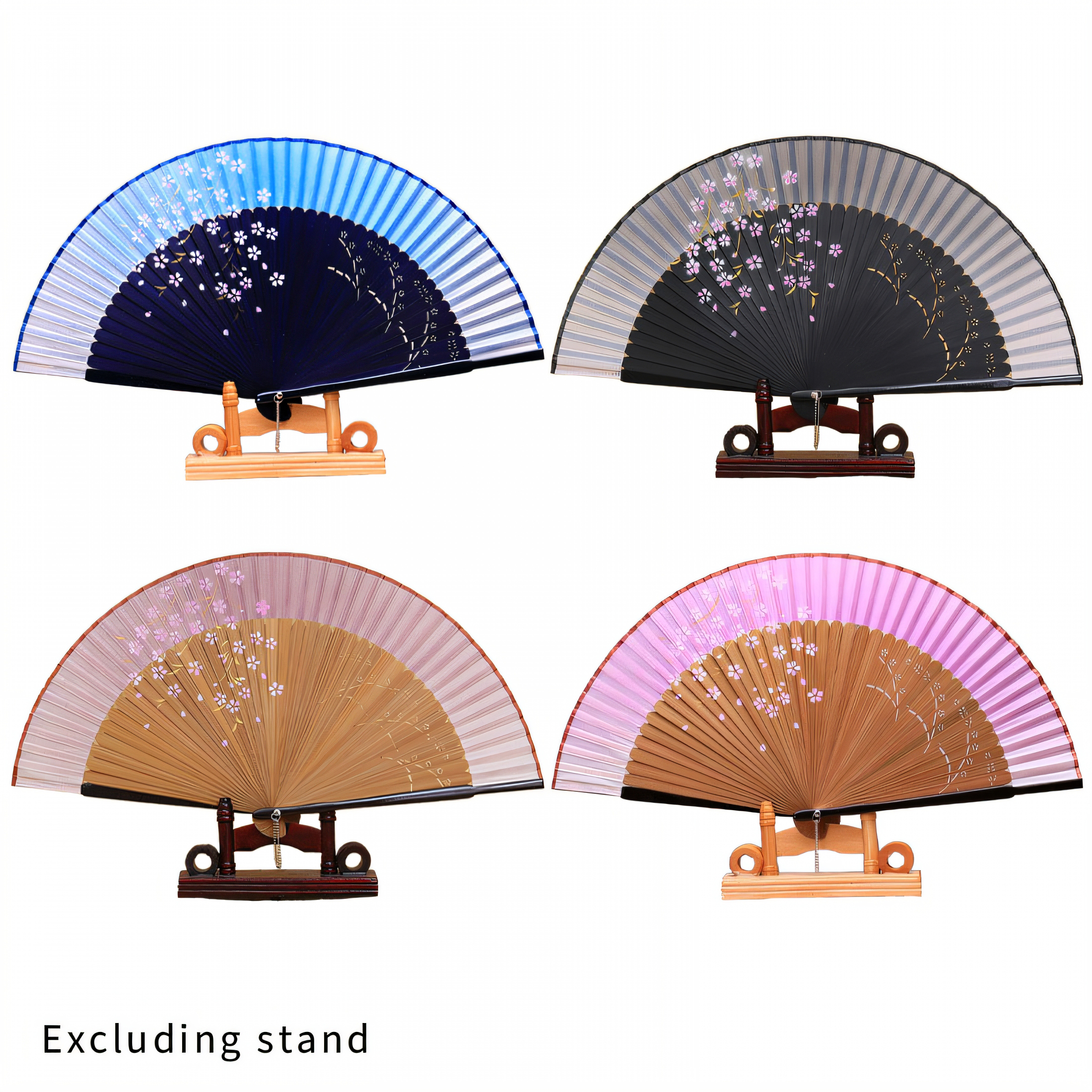 HIBIBUD 4Pcs Folding Fan Filigree Open Fan Structure Clap Fans for Line ...