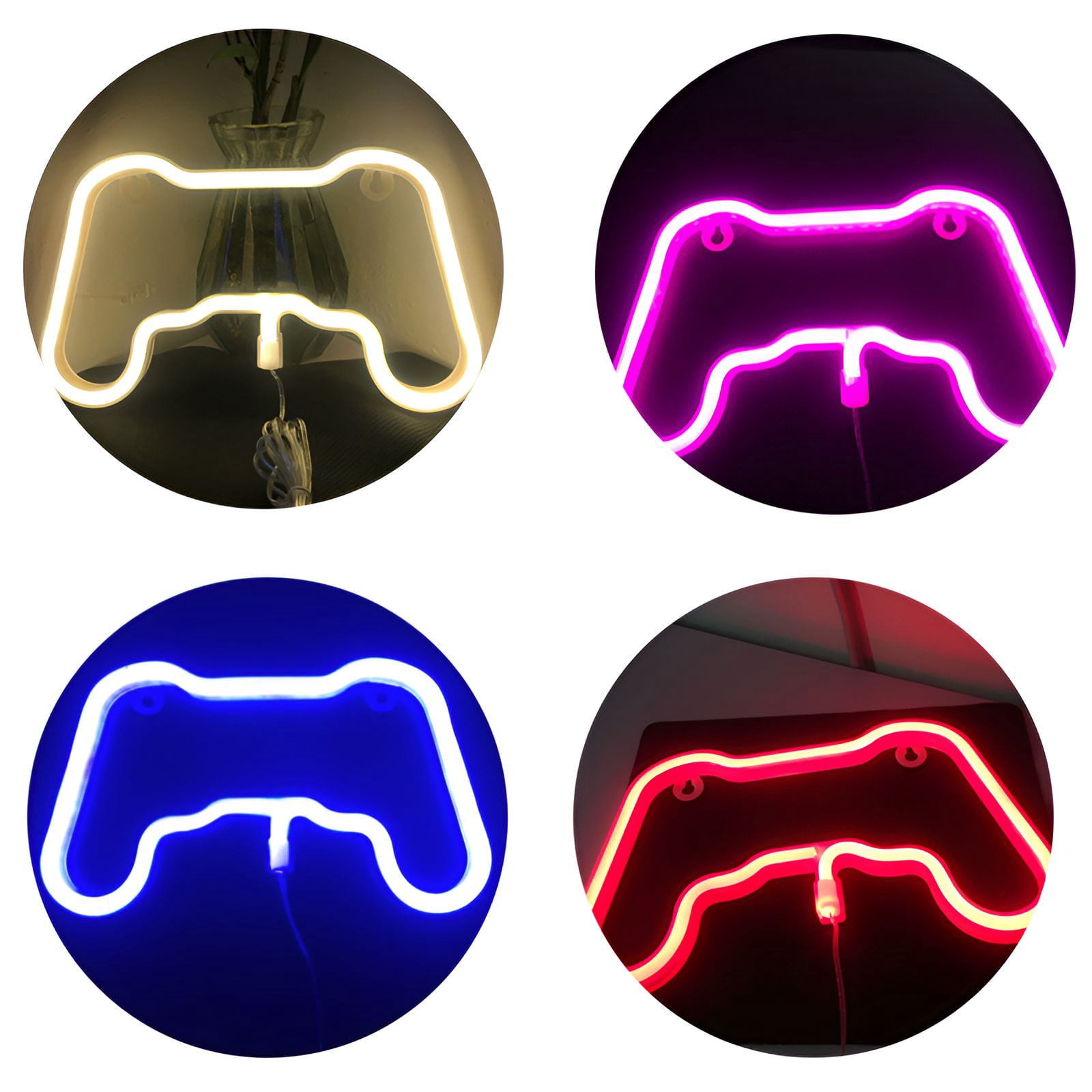 HIBIBUD 4Pcs Neon Light Compact Setup Neon Signs Fun Design Neon Lights ...