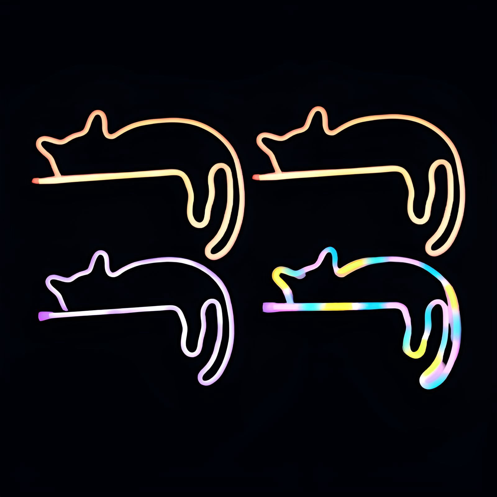 HIBIBUD 4Pcs Neon Light Creates Cozy Vibe Led Signs Quick & Easy Setup ...