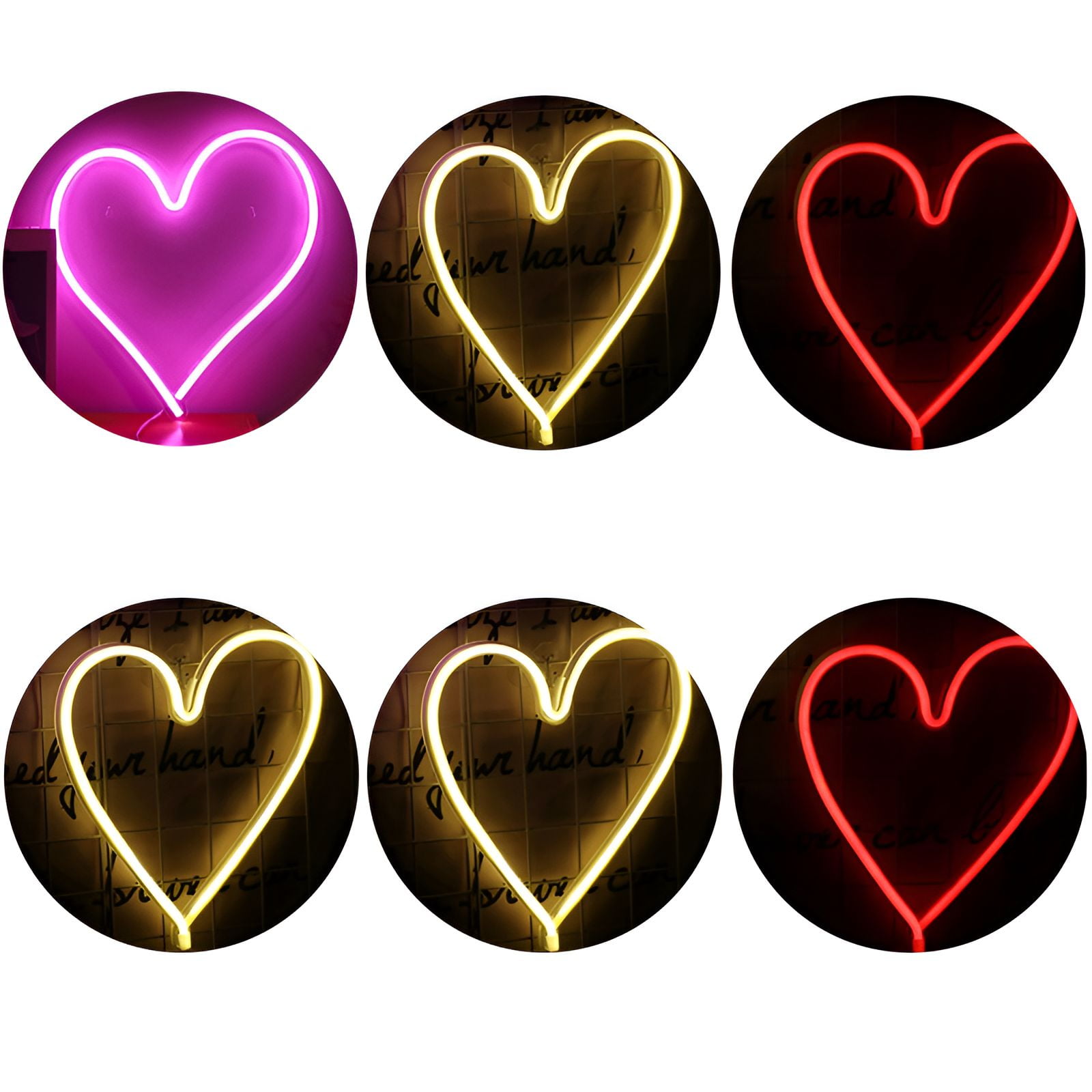 HIBIBUD 4Pcs Neon Light Efficient and Safe Led Signs Convenient Hanging ...