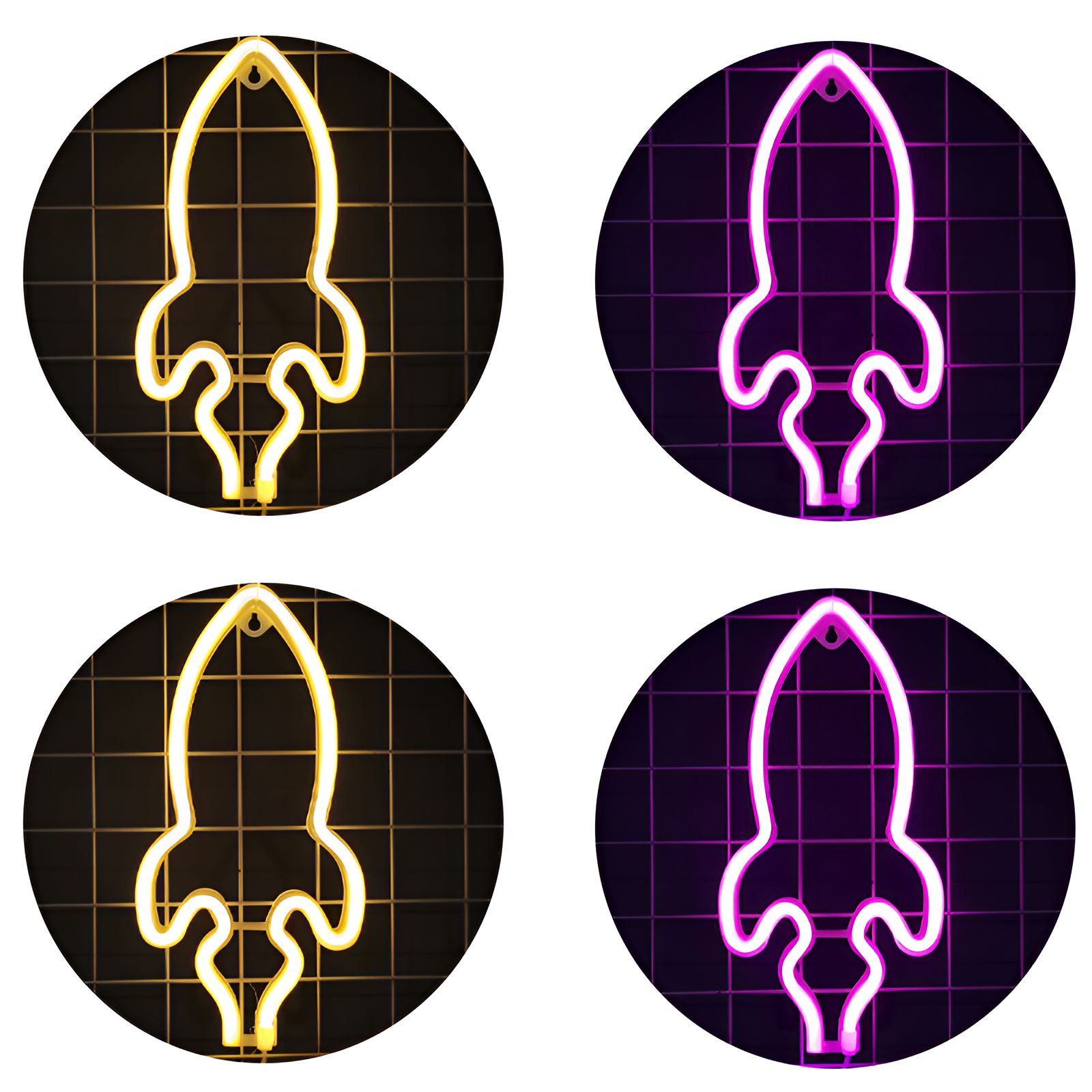 HIBIBUD 4Pcs Neon Light Lively Vibes Led Signs Vibrant Glow Neon Signs ...