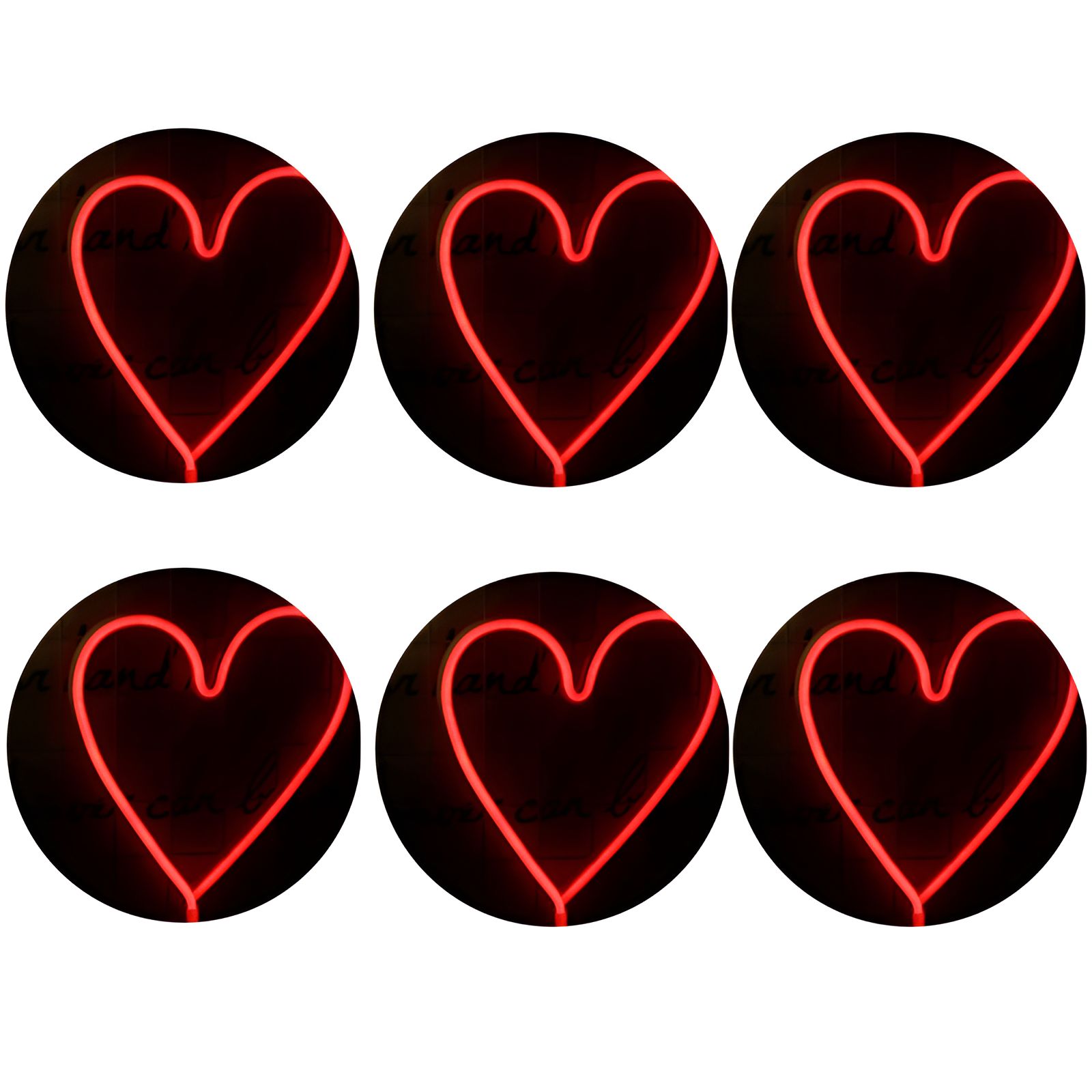 HIBIBUD 4Pcs Neon Light Pure Color Neon Signs Flexible Power Supply ...