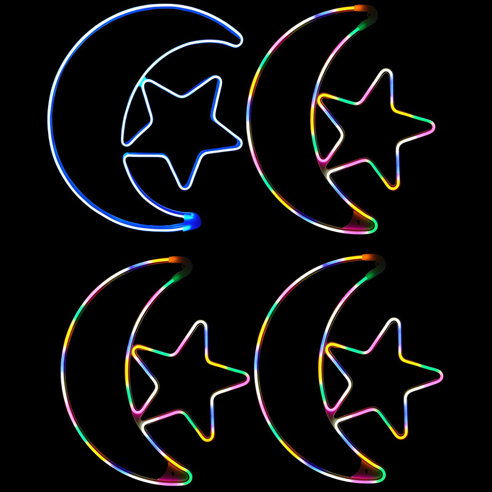 HIBIBUD 4Pcs Neon Light Quick Setup Led Signs Eye Comfort Tech Neon ...