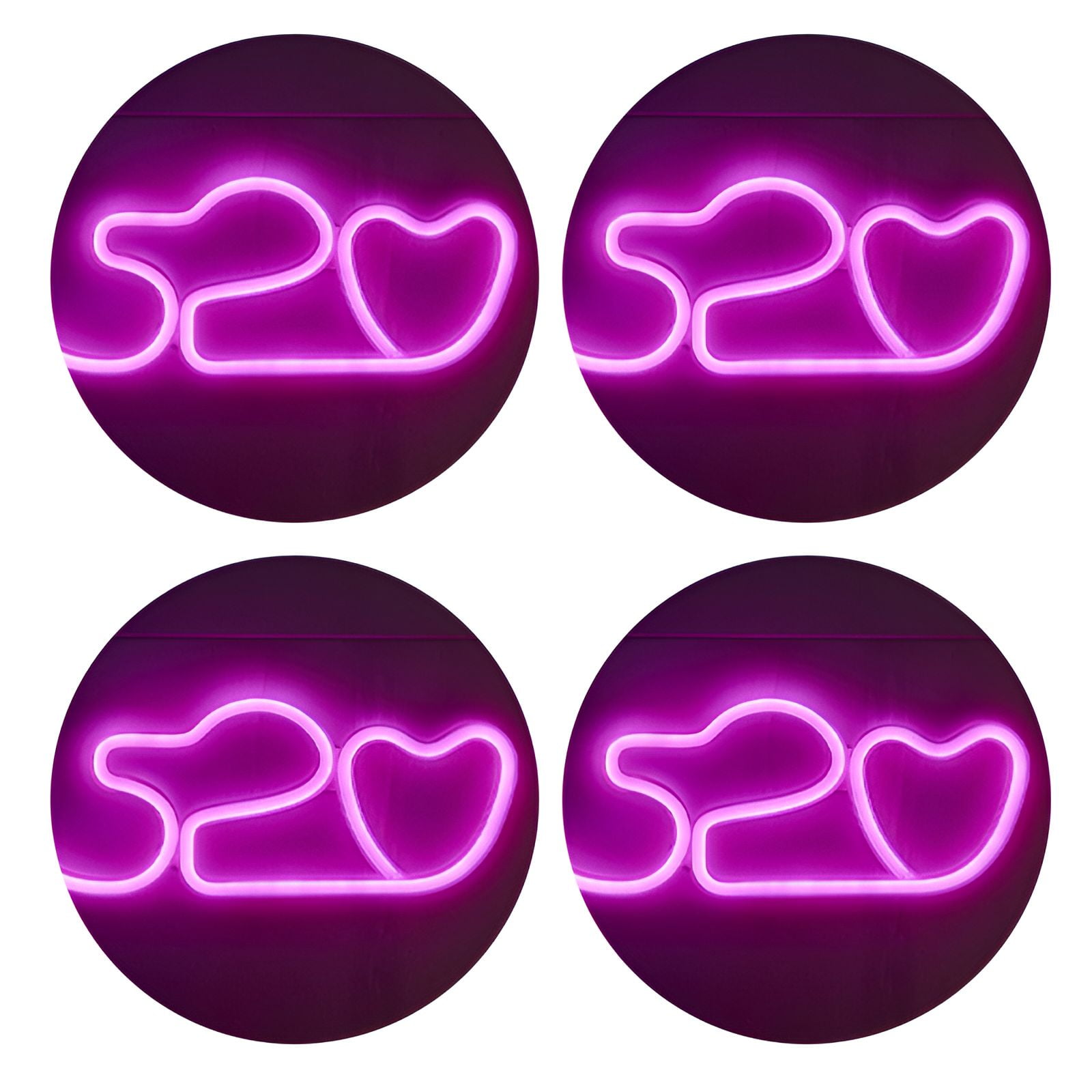 HIBIBUD 4Pcs Neon Light Reliable Performance Neon Sign Versatile for ...