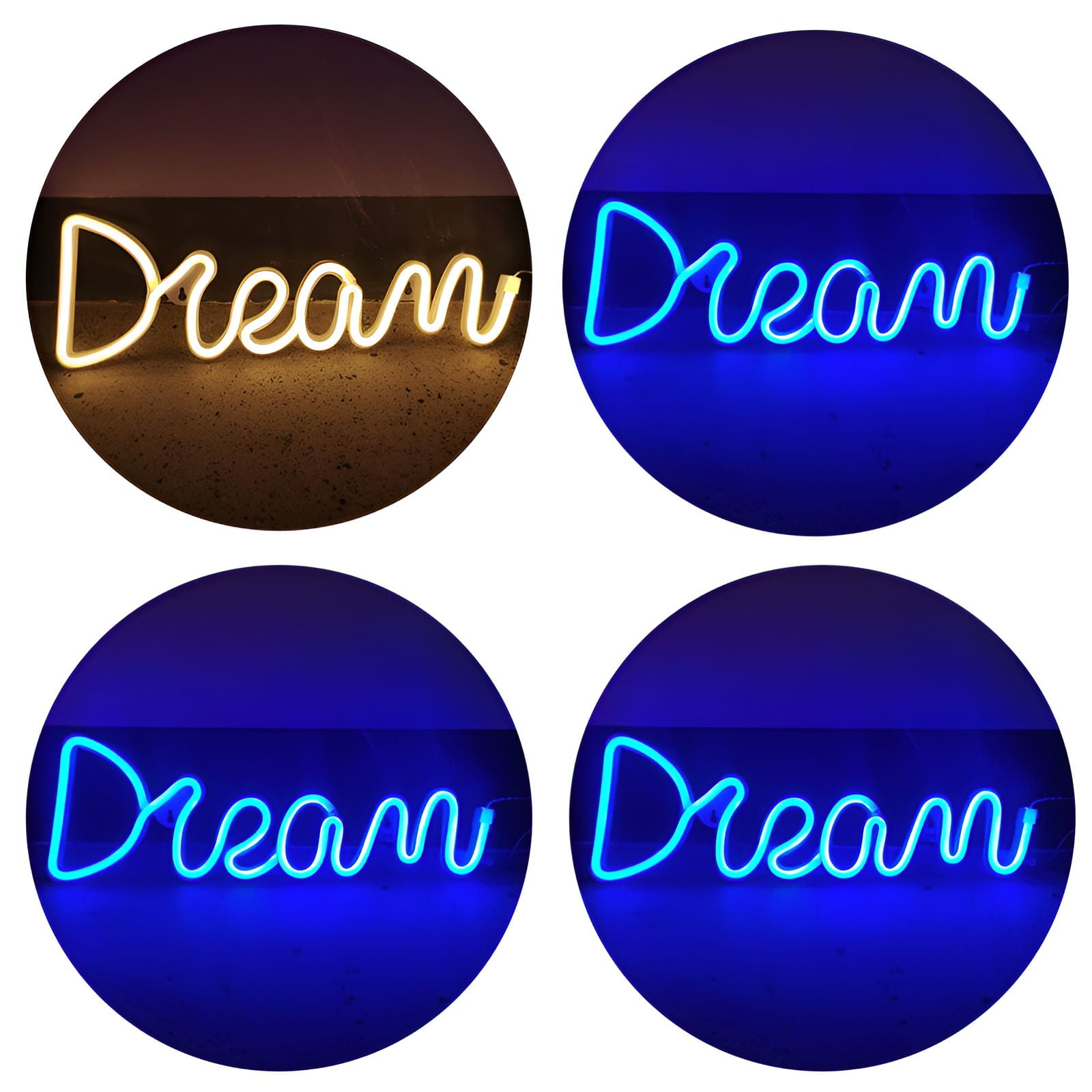 HIBIBUD 4Pcs Neon Light Simple Installation Led Signs Versatile Color ...
