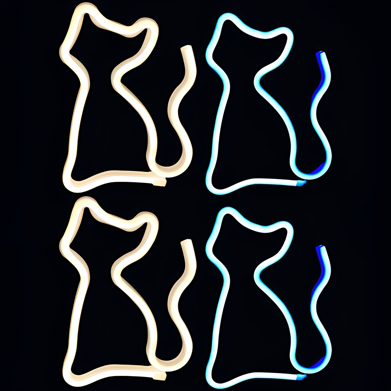 HIBIBUD 4Pcs Neon Light Warm Lighting Neon Sign Premium Materials Led ...