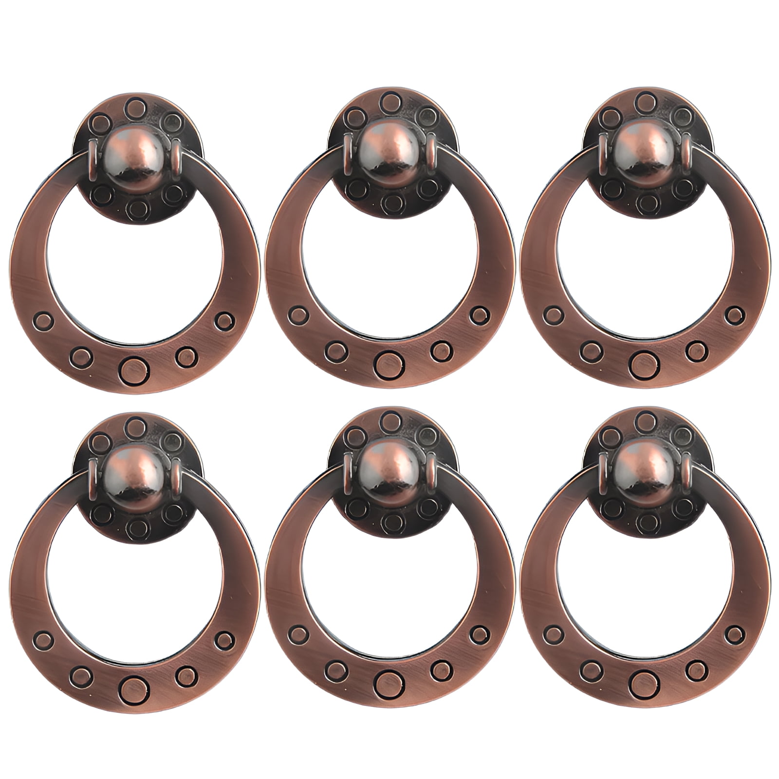 HIBIBUD 6Pcs Cabinet Handles,Hand-Brushed Finish Ring Pull Handles ...