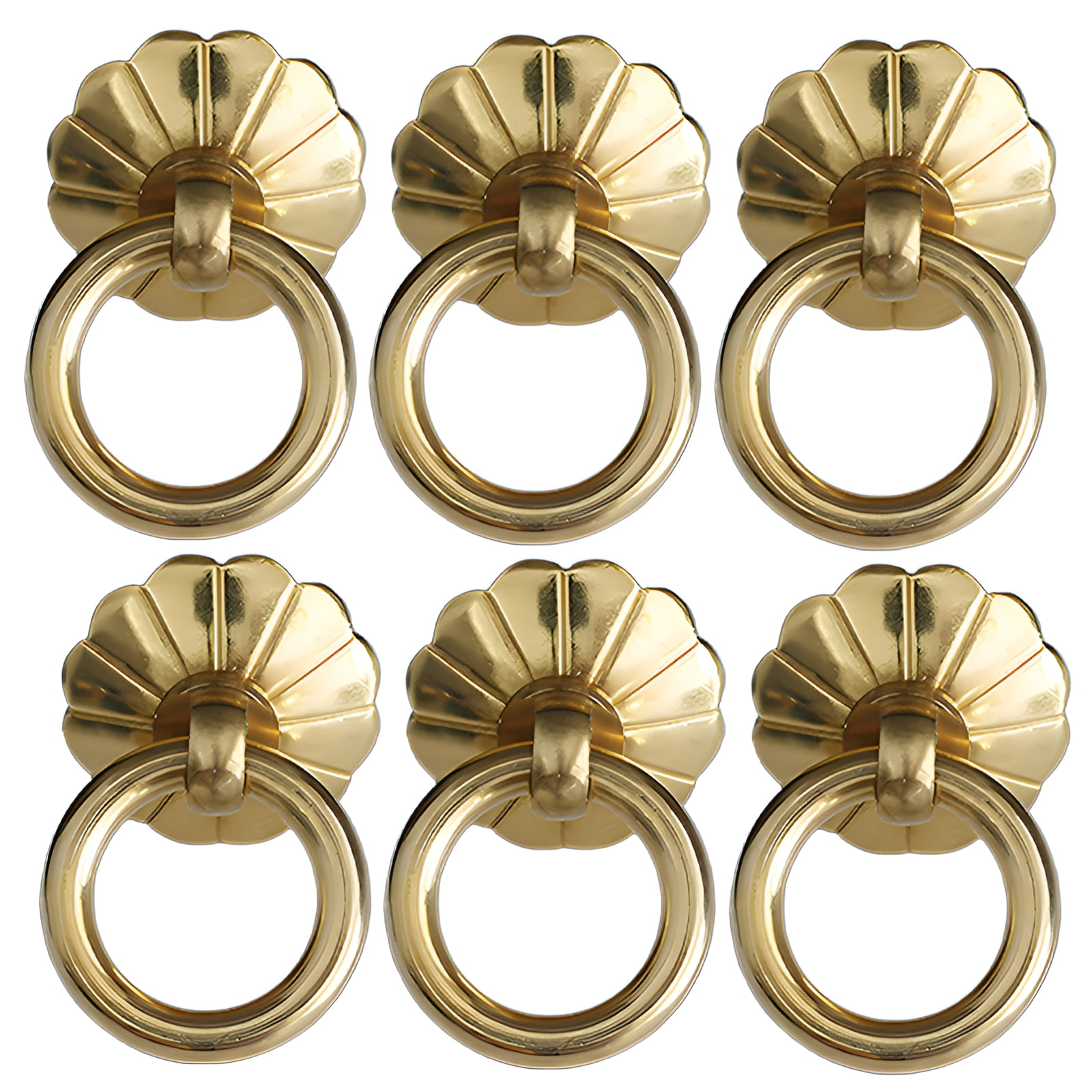 HIBIBUD 6Pcs Cabinet Handles,Resists Pressure Round Ring Pulls,Circular ...