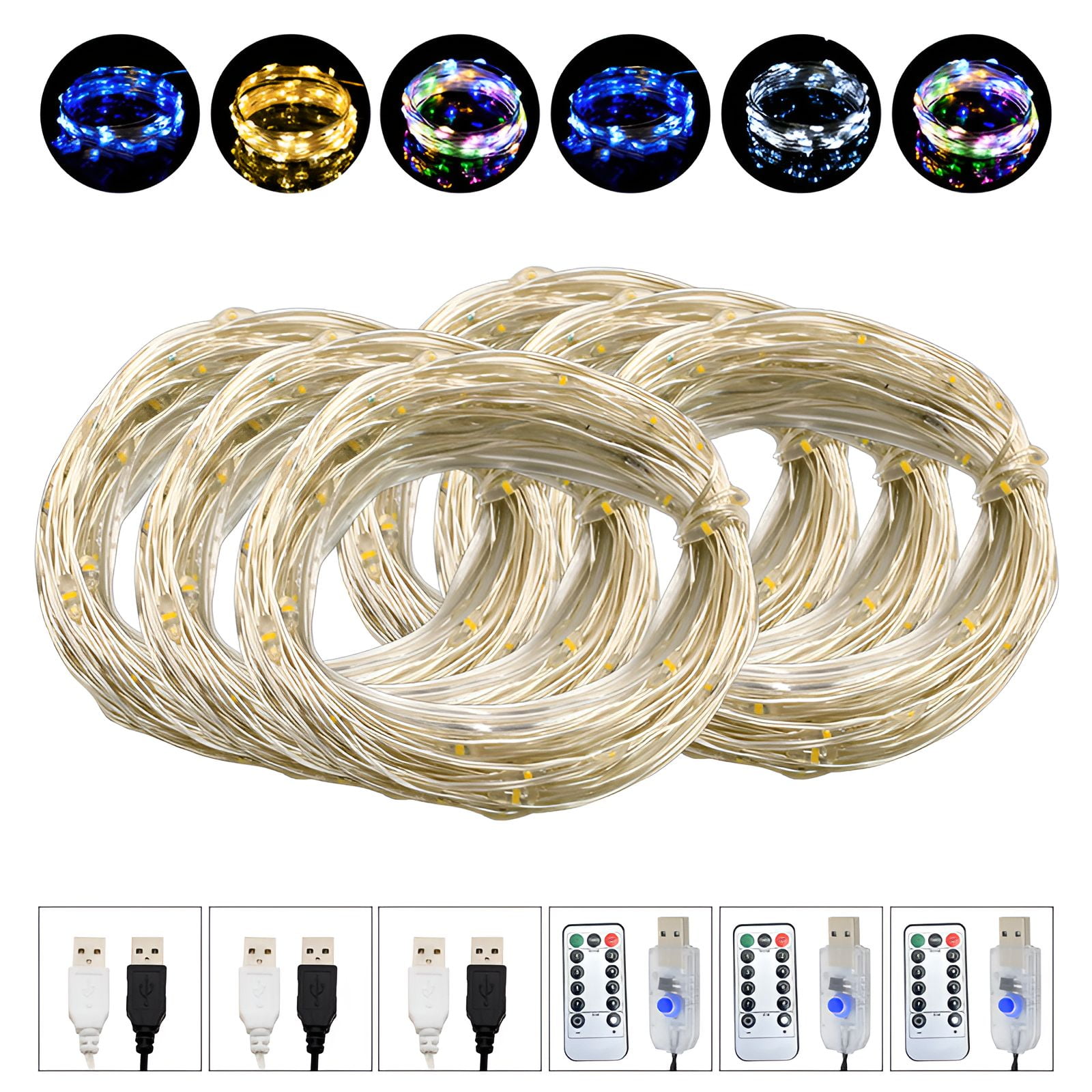 HIBIBUD 6Pcs Fairy Lights Battery Operated Low Power Consumption Strip ...