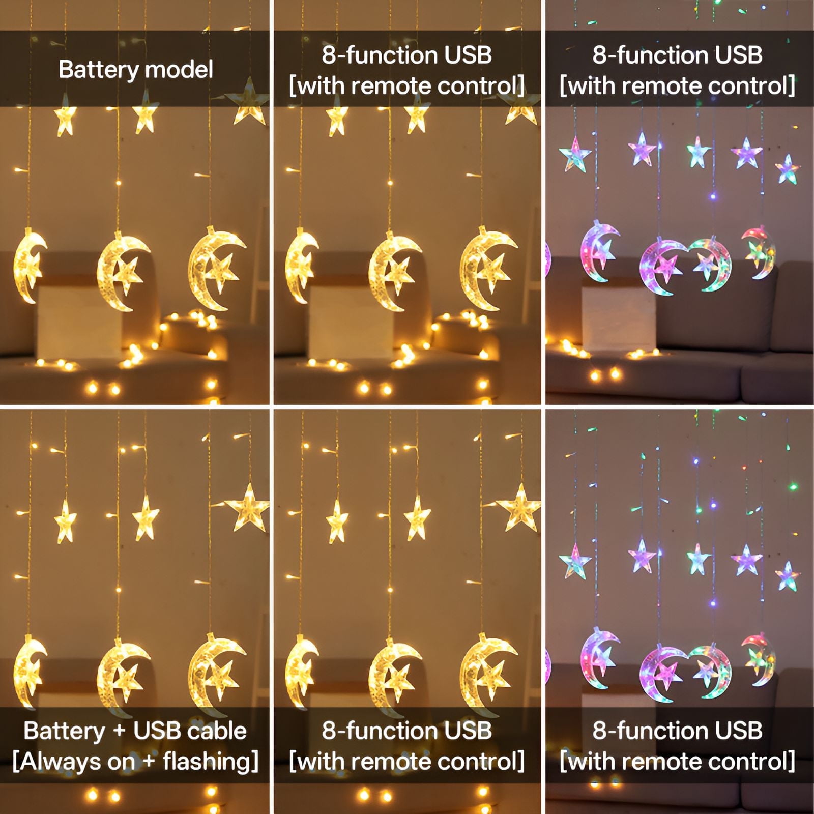 HIBIBUD 6Pcs Fairy Lights,Energy Efficient Bedroom Decor Aesthetic ...