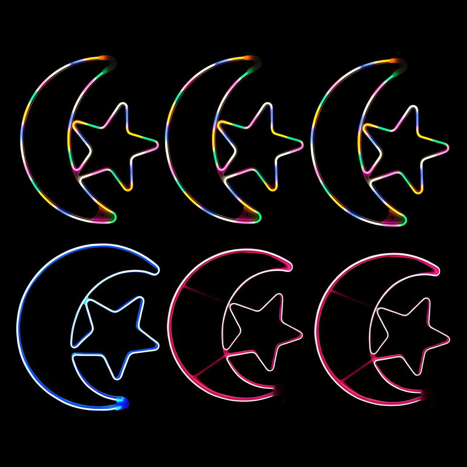HIBIBUD 6Pcs Neon Light Adjustable Color Neon Signs Fits Many Spaces ...