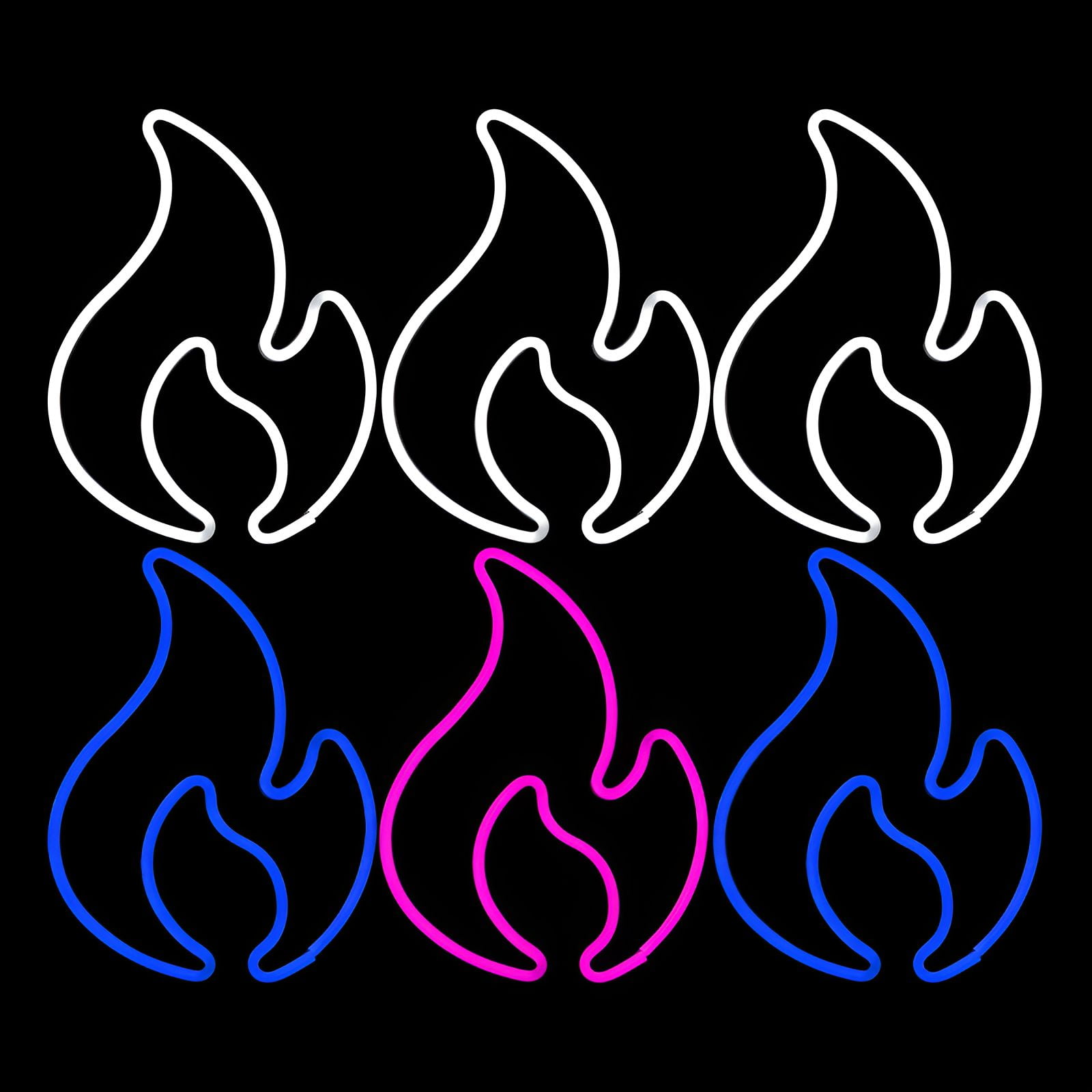 HIBIBUD 6Pcs Neon Light Energy Conscious Neon Signs Flicker-Free Shine ...