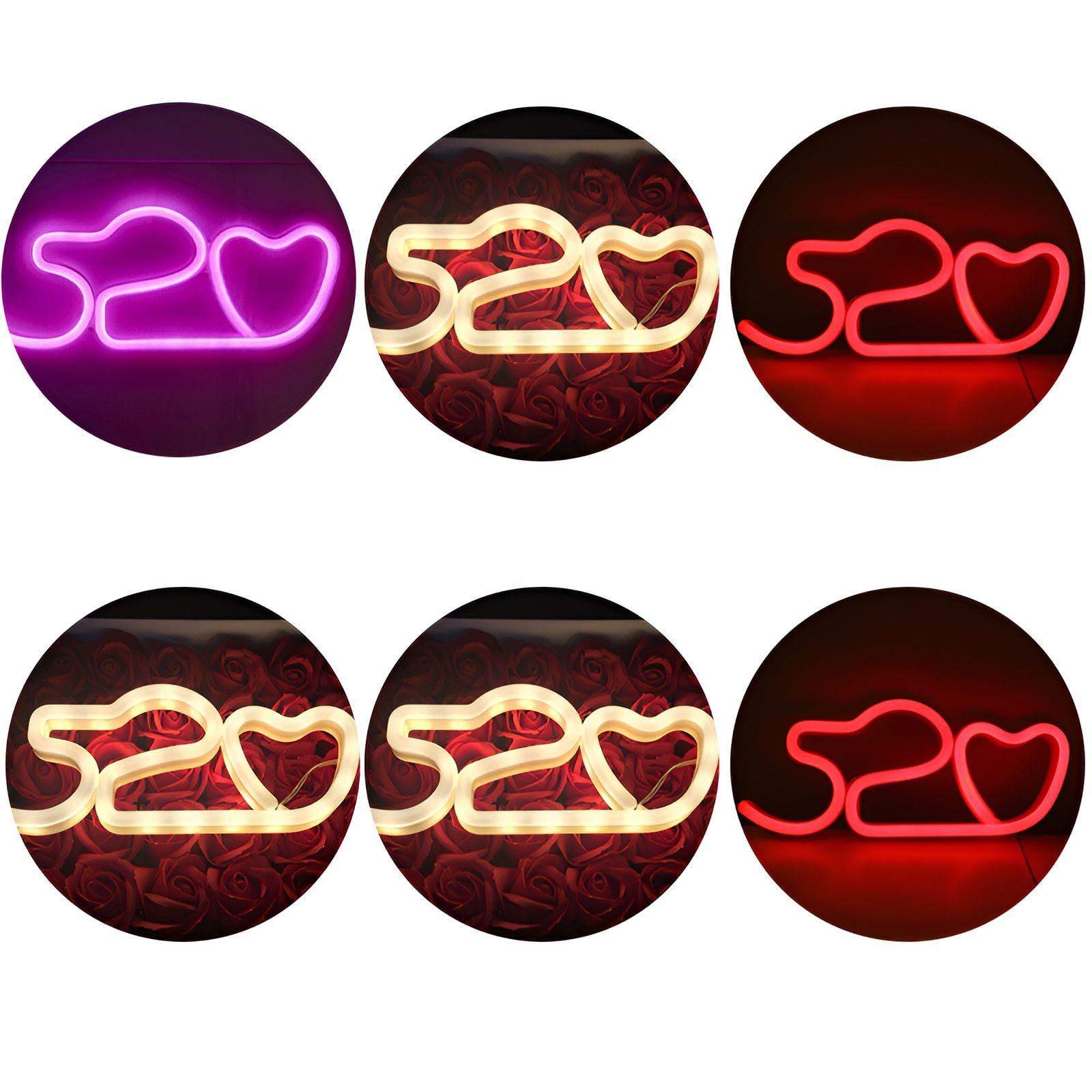 HIBIBUD 6Pcs Neon Light Practical Hanging Feature Neon Signs Reliable ...