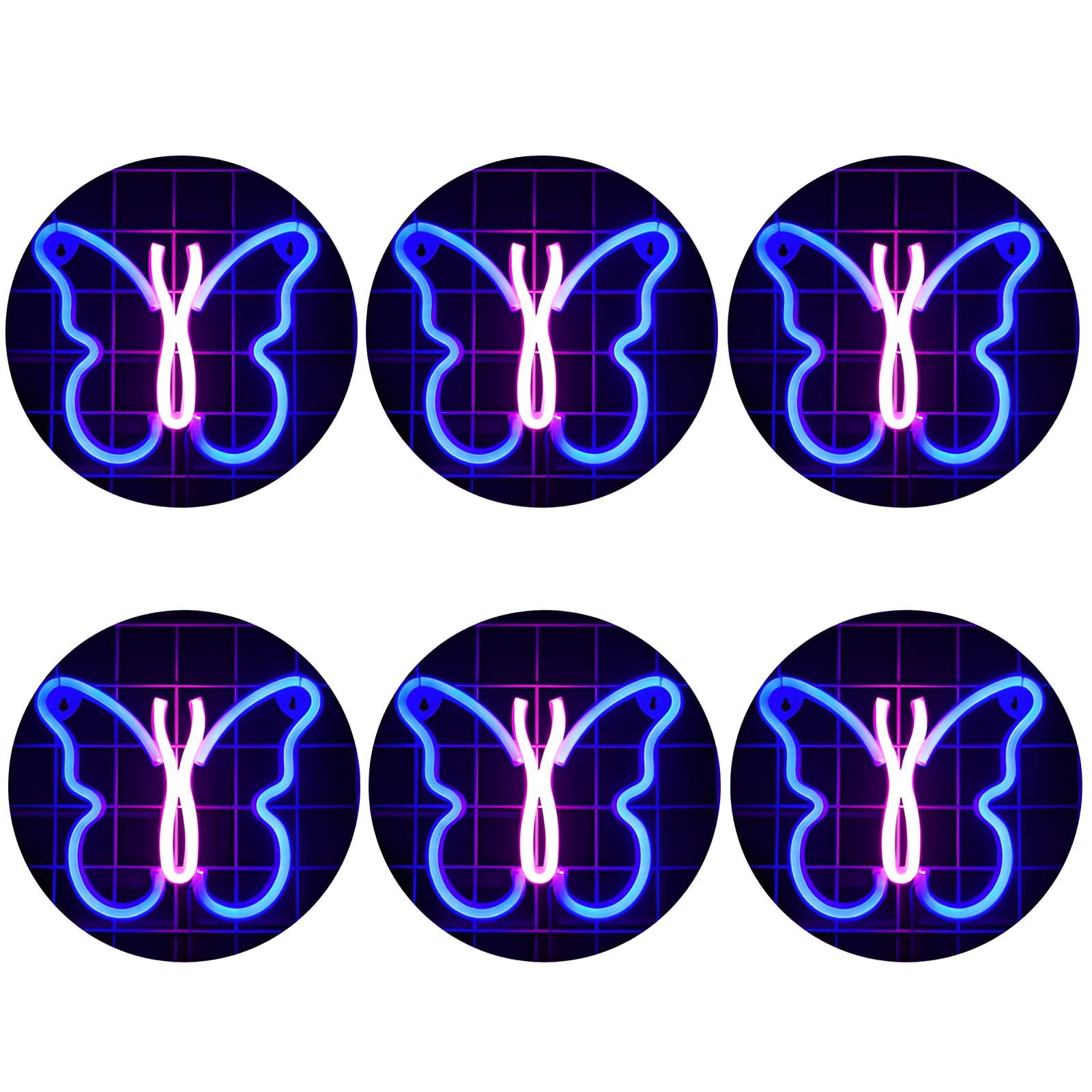 HIBIBUD 6Pcs Neon Light Simple Installation Led Signs Versatile Color ...