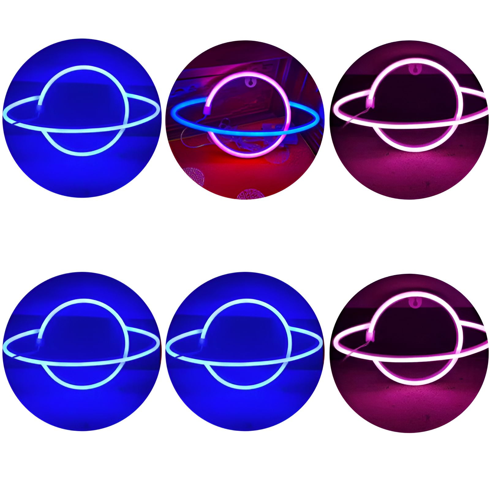 HIBIBUD 6Pcs Neon Light Vibrant and Fun Lighting Led Signs Efficient ...