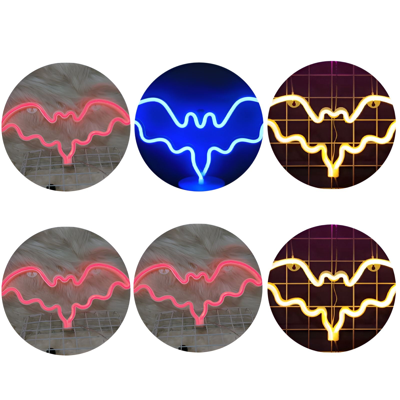 HIBIBUD 6Pcs Neon Light Visual Impact Led Signs Artistic Feel Neon ...