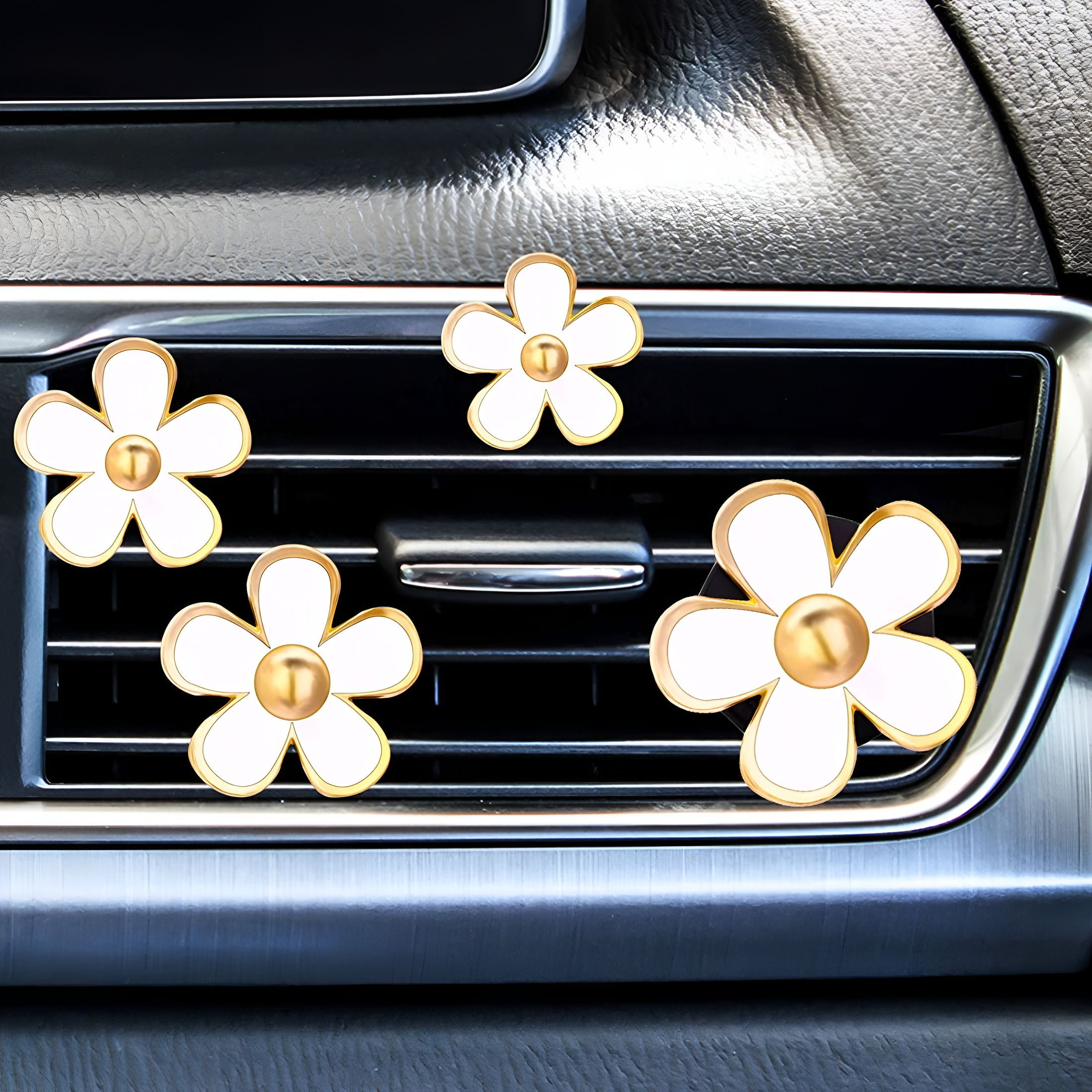 HIBIBUD 8-Pack Daisy Air Vent Clips - Pink Floral Car Vent Decor with ...