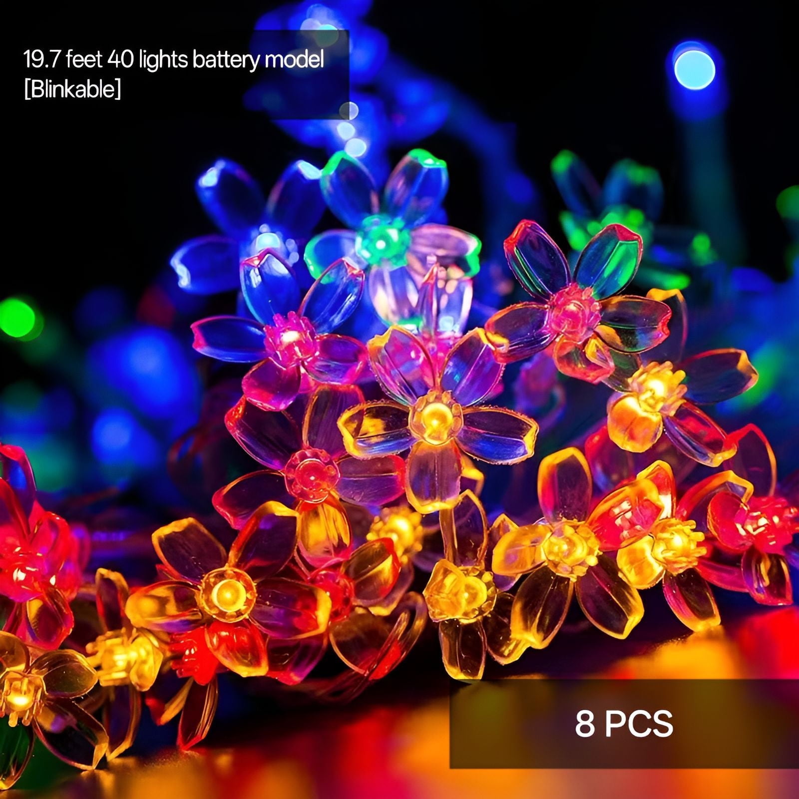 HIBIBUD 8Pcs Fairy Lights Battery Operated,Durable and Long-Lasting ...