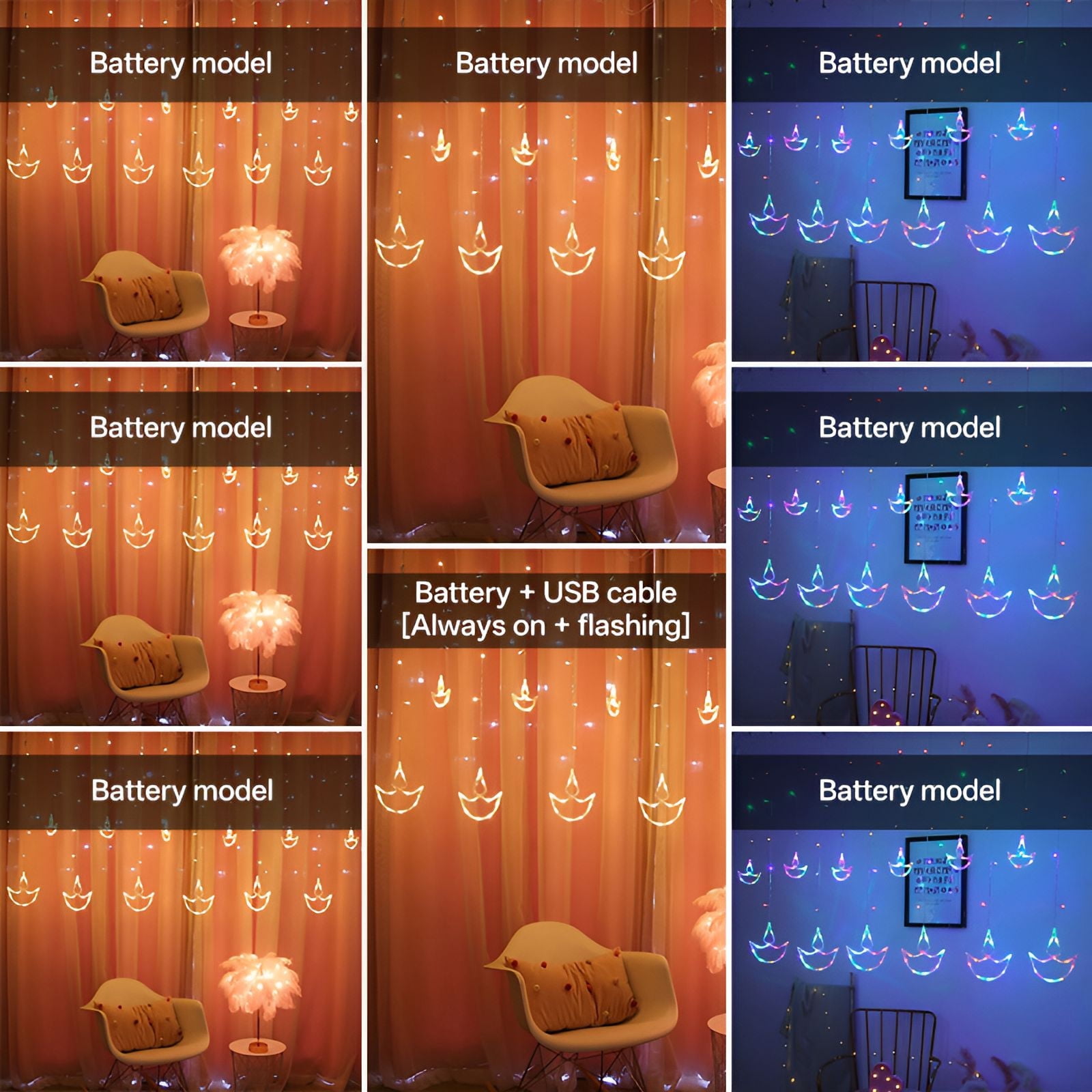 HIBIBUD 8Pcs Fairy Lights,Energy Efficient Bedroom Decor Aesthetic ...