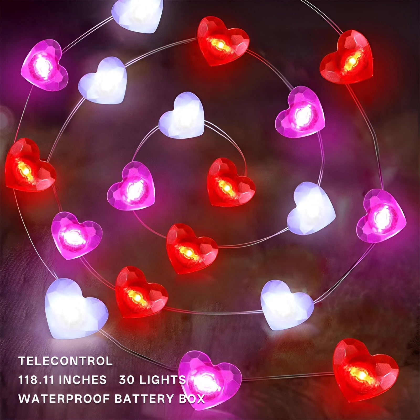 HIBIBUD Ambient Lighting,Romantic Heart Design Permanent Outdoor Lights ...
