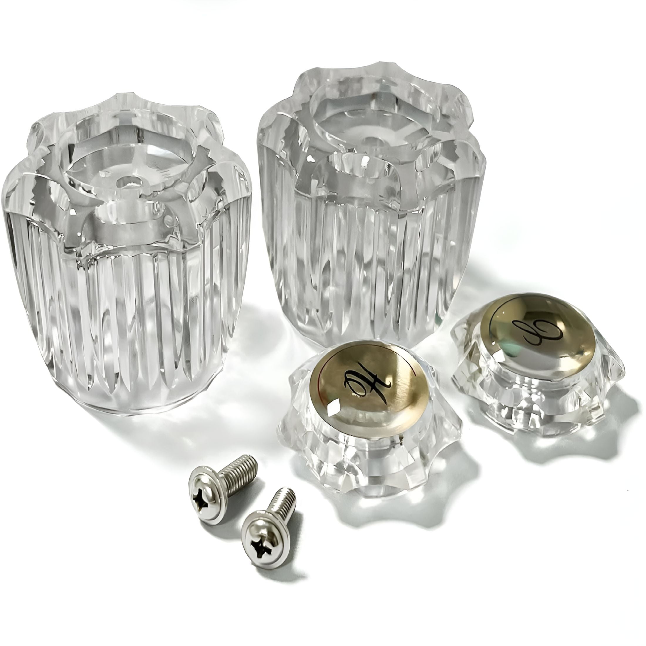 HIBIBUD Bathtub Faucet Clear Acrylic Knob Hot and Cold Water ...