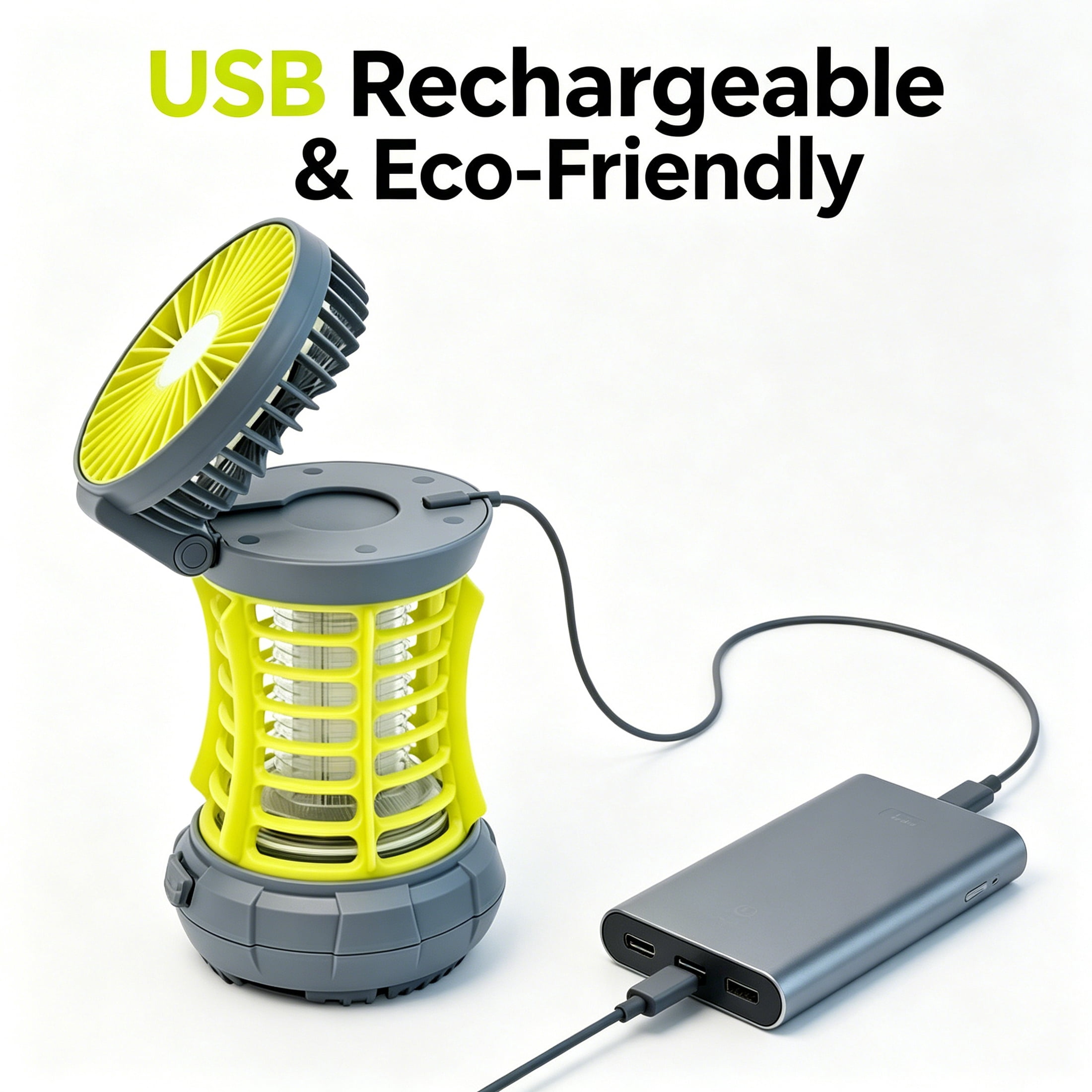 HIBIBUD Bug Zapper,Yellow,2-In-1 Fan & Led Light,Outdoor Use,Electronic ...