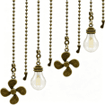 HIBIBUD Ceiling Fan Pull Chain Set - 4 Piece Bulb and Fan Pattern ...
