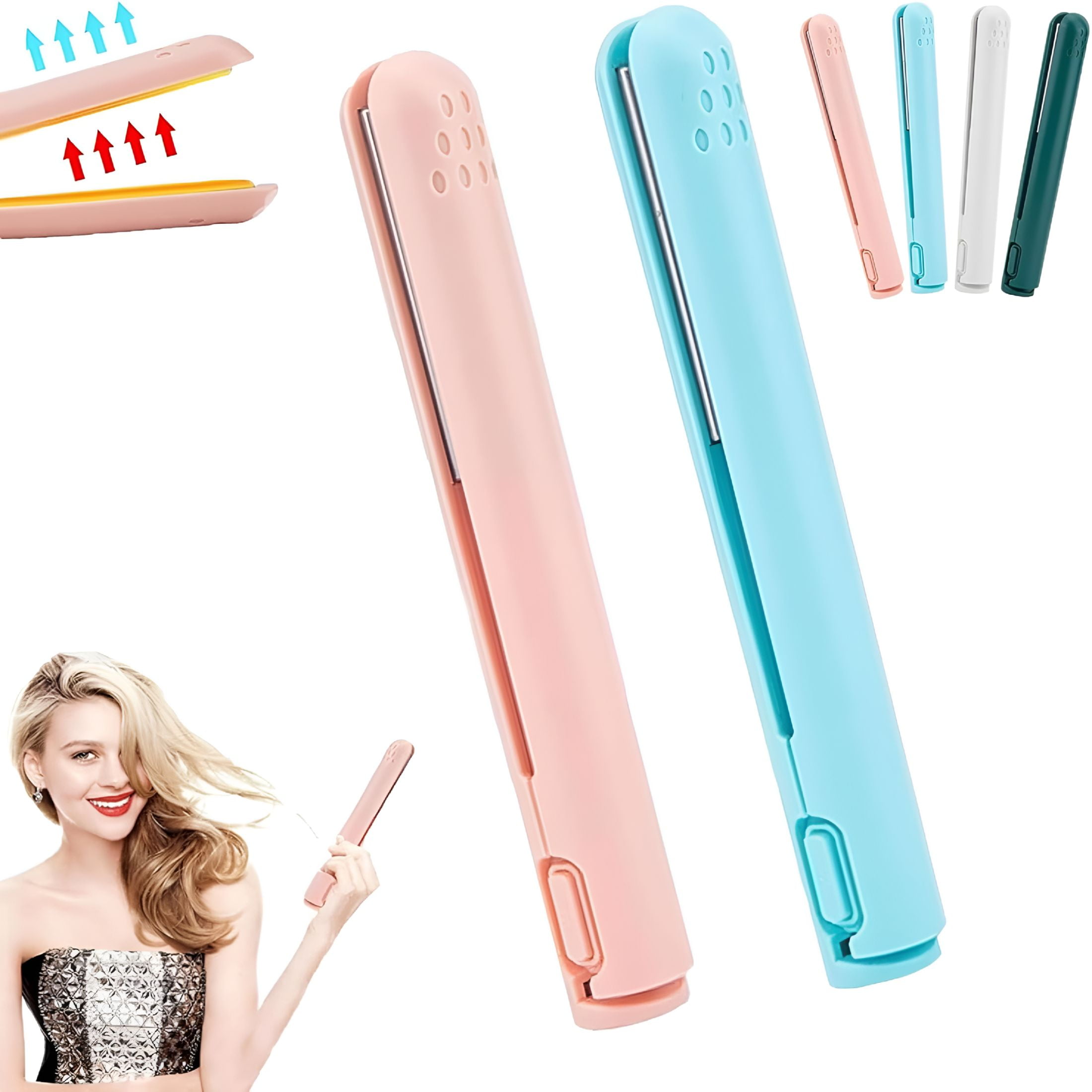 HIBIBUD Dual Purpose Mini Curling Iron, Dormitory Mini Curling Iron for ...