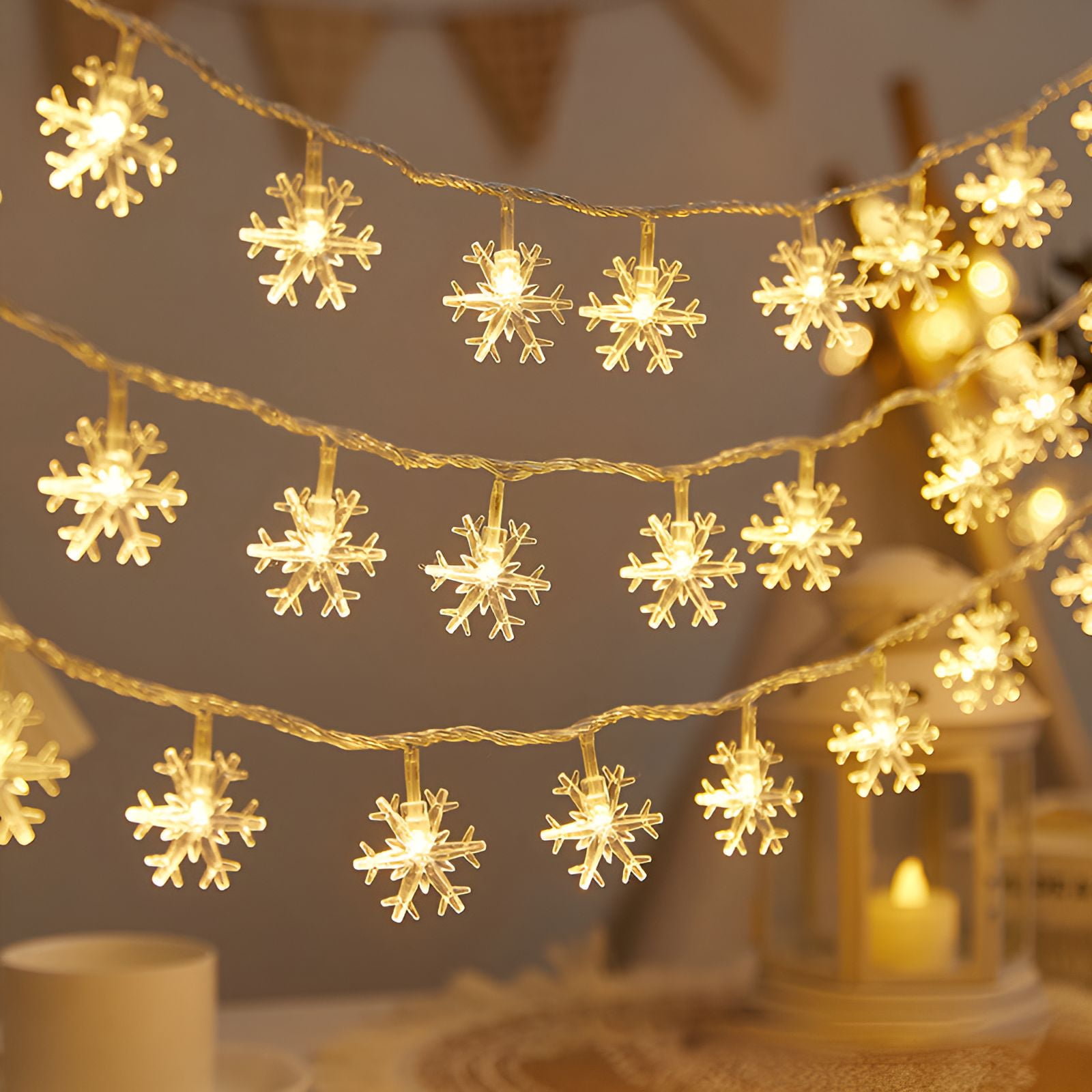 HIBIBUD Fairy Lights Battery Operated Easy to Bend Curtain Lights ...