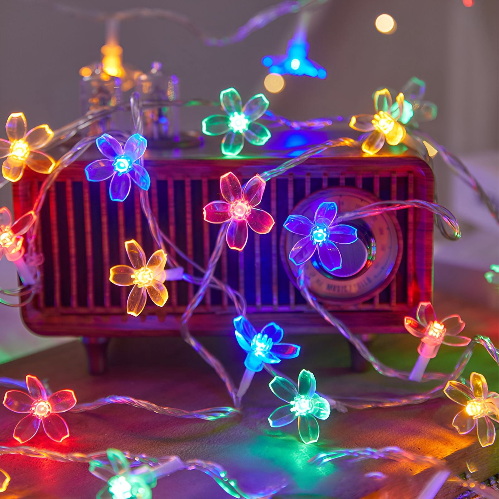 HIBIBUD Fairy Lights Battery Operated Rich in Colors Curtain Lights ...