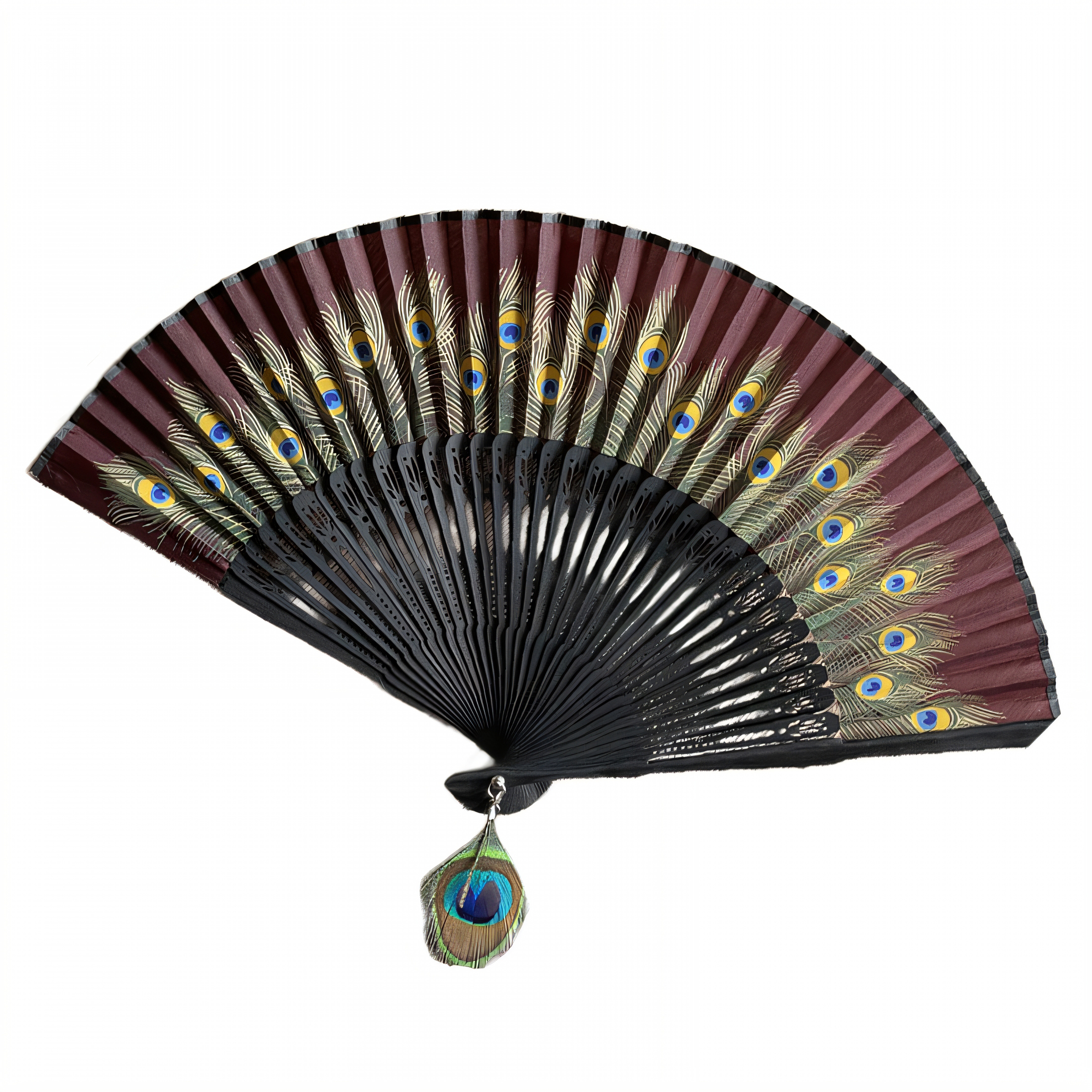 HIBIBUD Folding Fan Delicate Satin Feel Folding Hand Fan Sculpted Blade ...