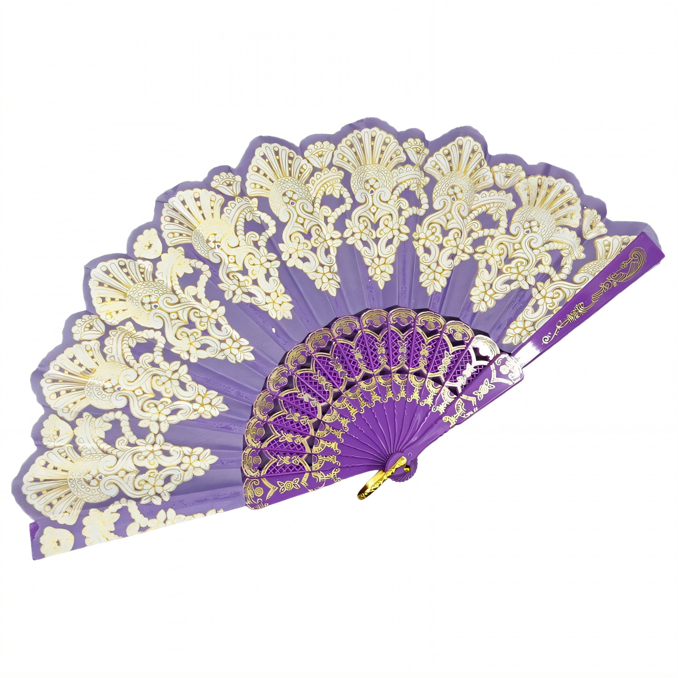 HIBIBUD Folding Fan Elegant Lace Fan Surface Boots on the Ground Fan ...