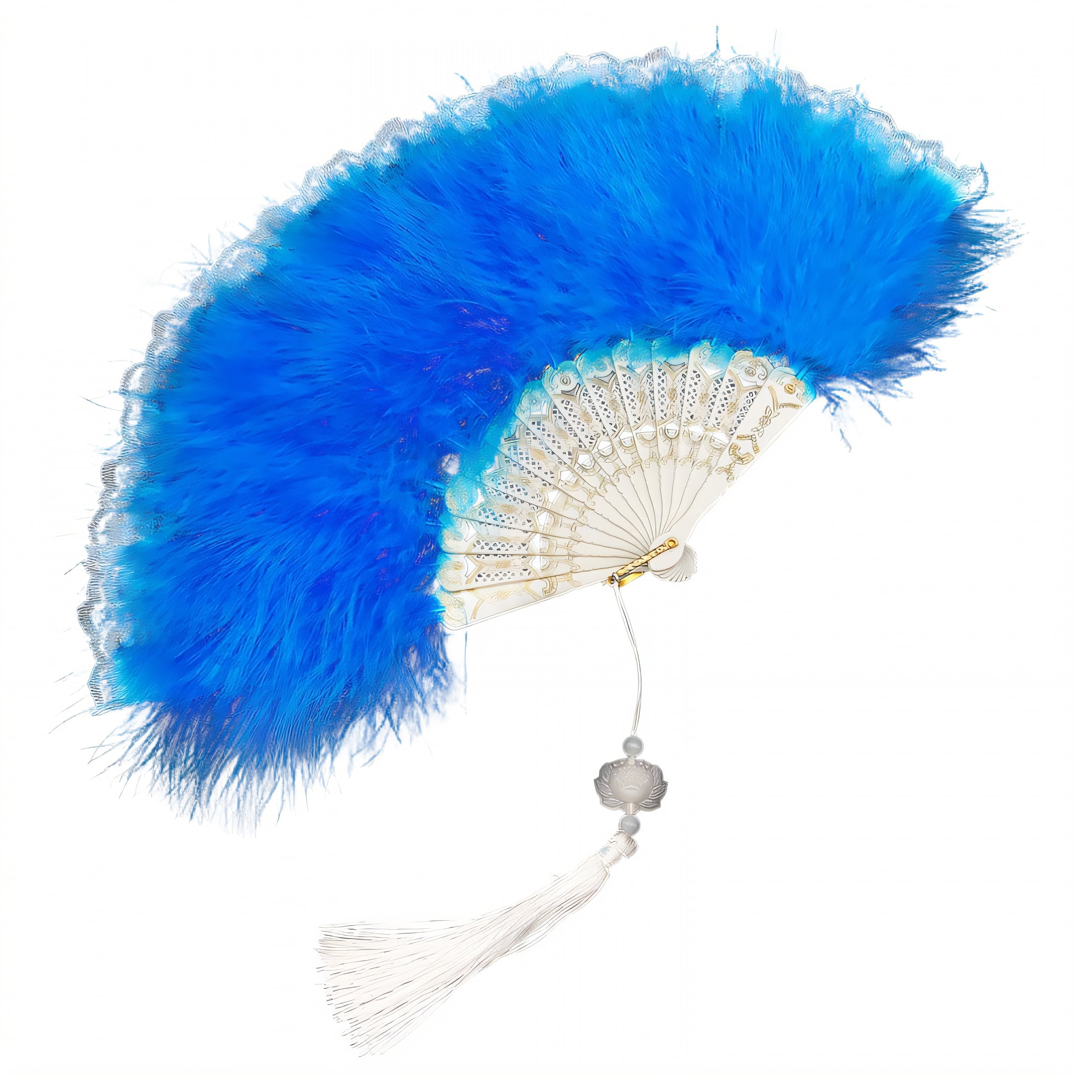 HIBIBUD Folding Fan Lace Design Large Hand Fans for Dance Sleek Fan ...