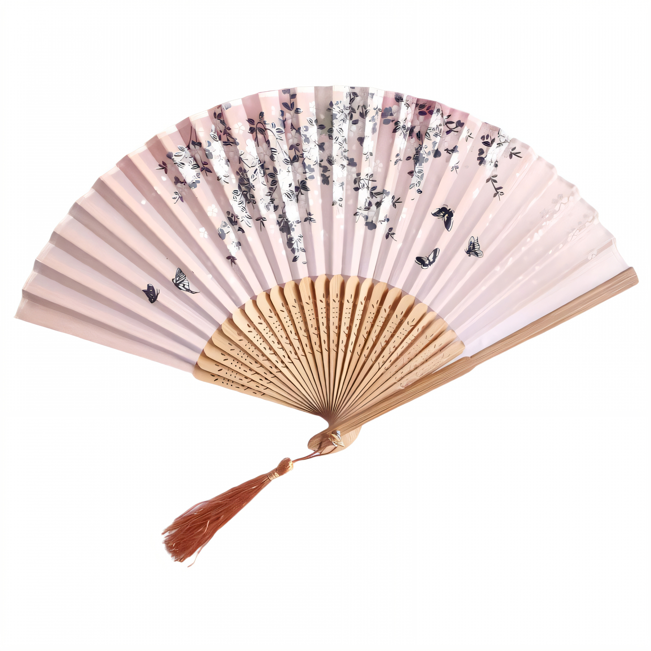 HIBIBUD Folding Fan Lively Fringe Decoration Large Folding Fans for ...
