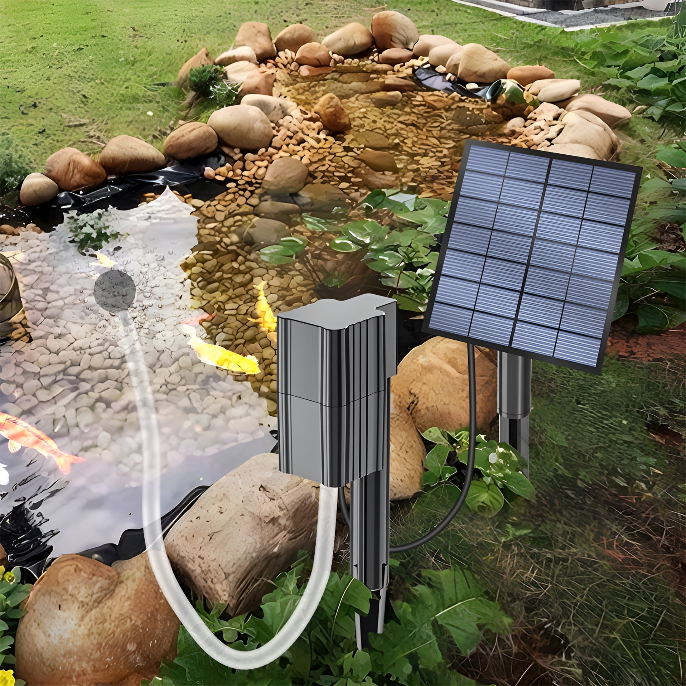 HIBIBUD Fountain,Solar Pump Spike Fish Pump Bath Pump 0.6l/min Ponds ...