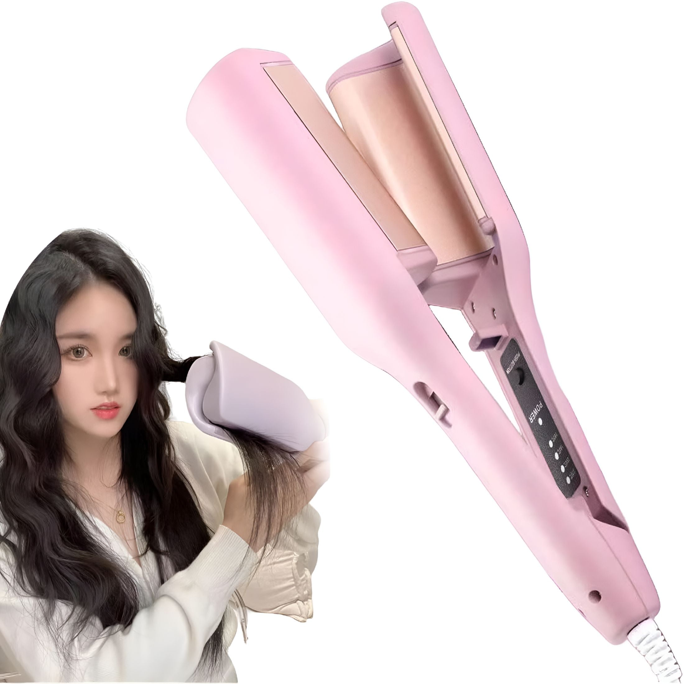 HIBIBUD French Wave Curling Iron, Romantic Water Ripple Egg Roll French ...