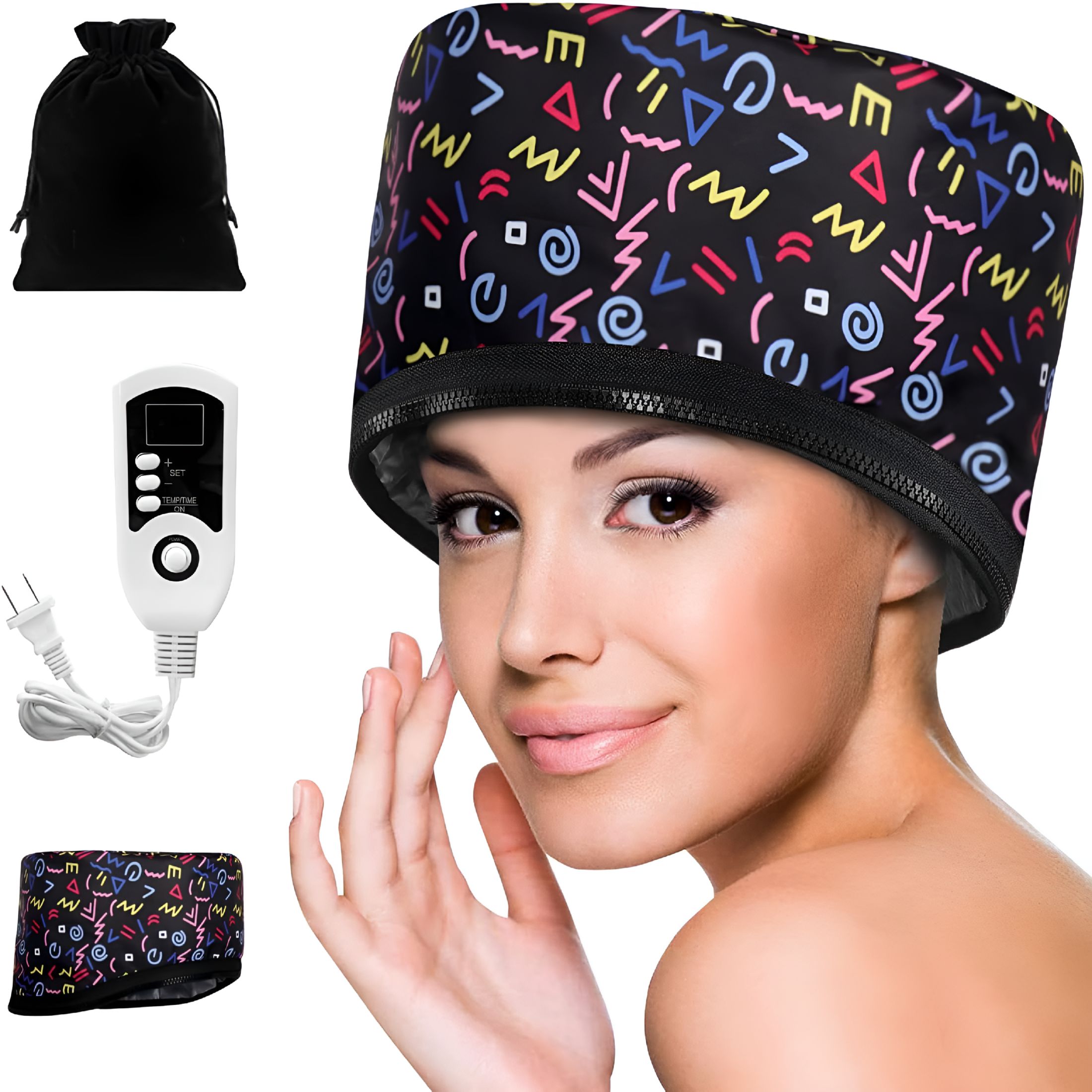 HIBIBUD Hair Steamer Cap, Heat Cap for Deep Conditioning Hair Steamer ...