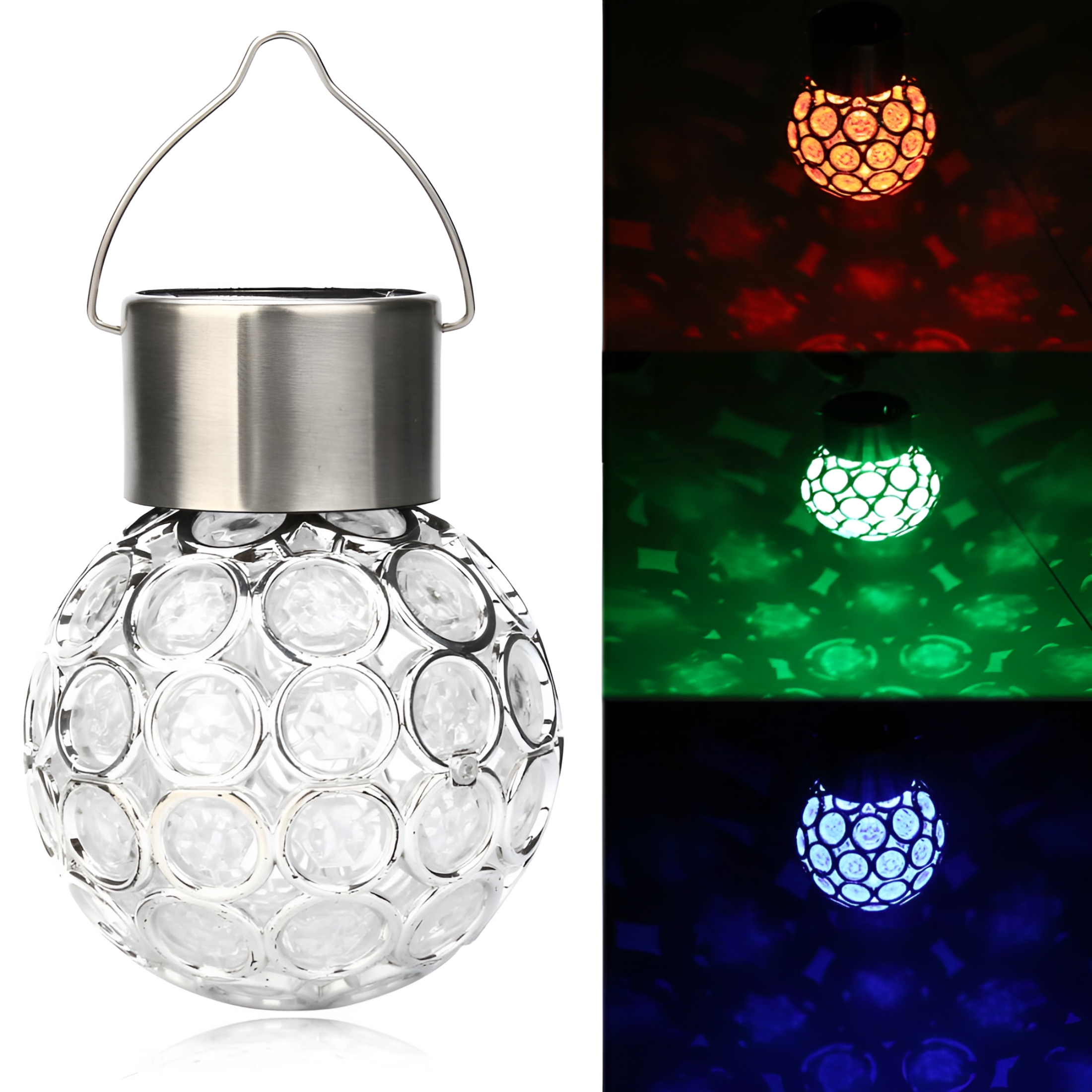 HIBIBUD Hanging Solar Lights Outdoor,Decorative Cracked Glass Ball ...