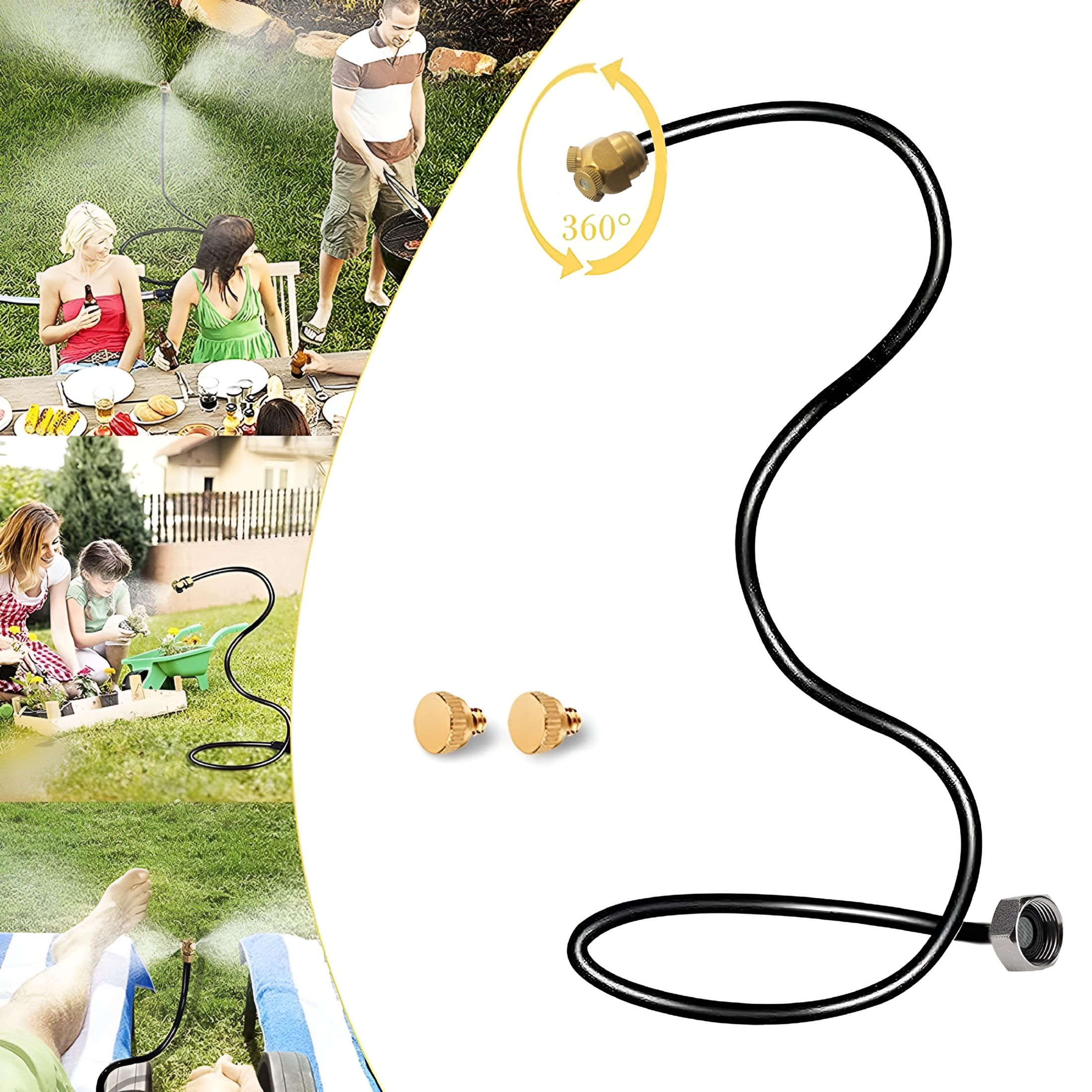 HIBIBUD Hose Misters for Outside Patio,59/78/118 Inch Flexible Standing ...