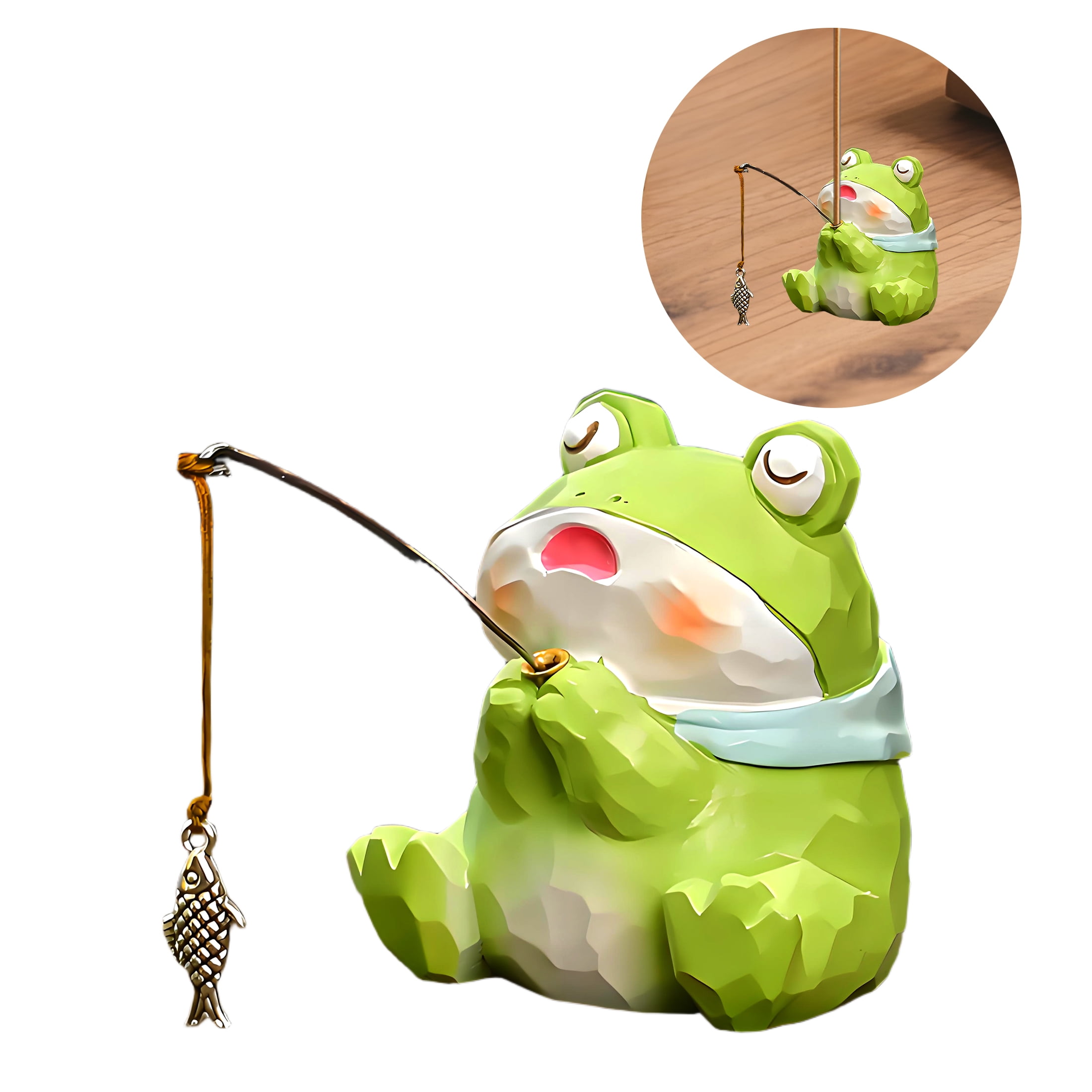 HIBIBUD Incense Holder,Frog Fishing Incense Holder for Sticks,Painted ...