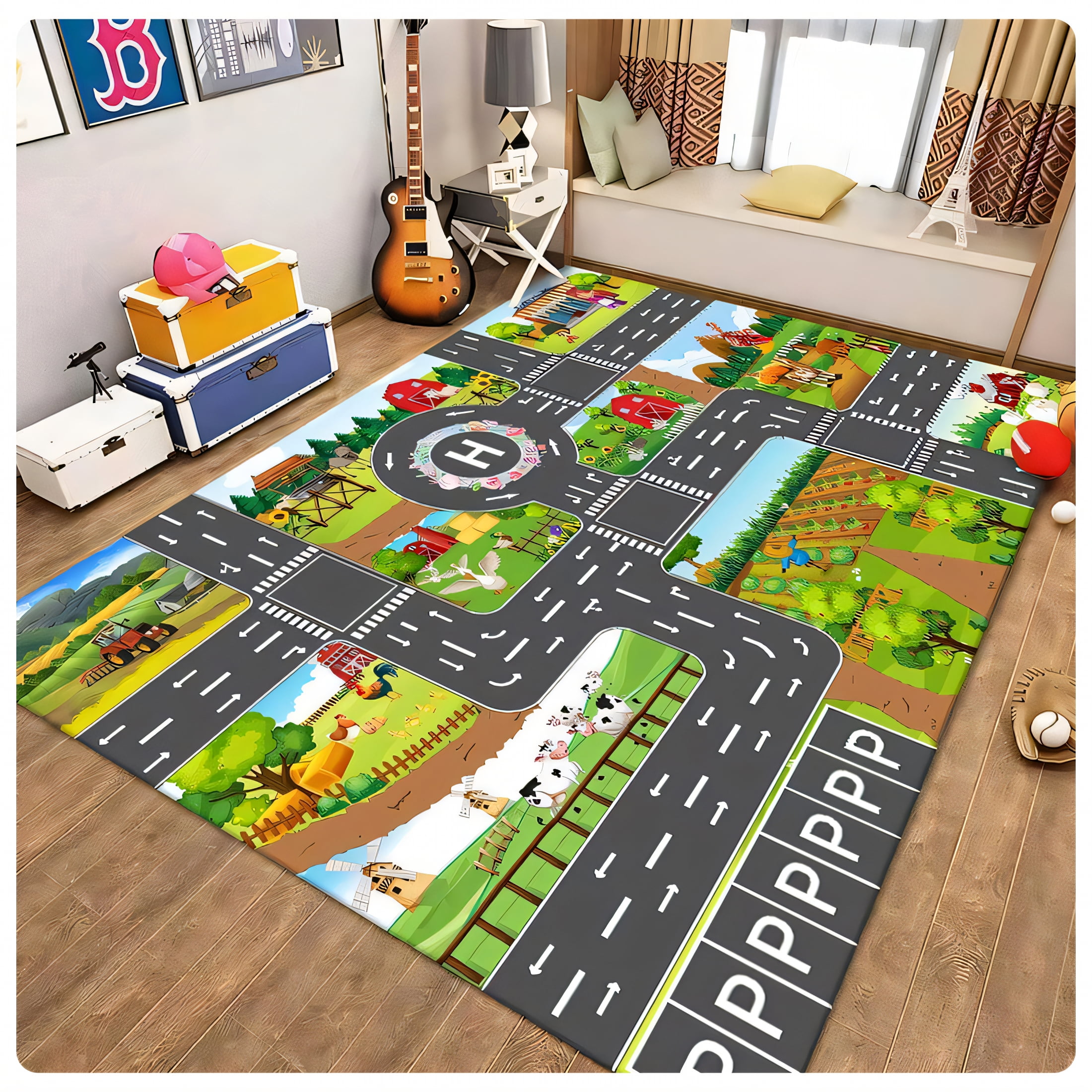 HIBIBUD Kids Bedroom Rug,No Loose Threads Kids Play Mat,Healthier Play ...
