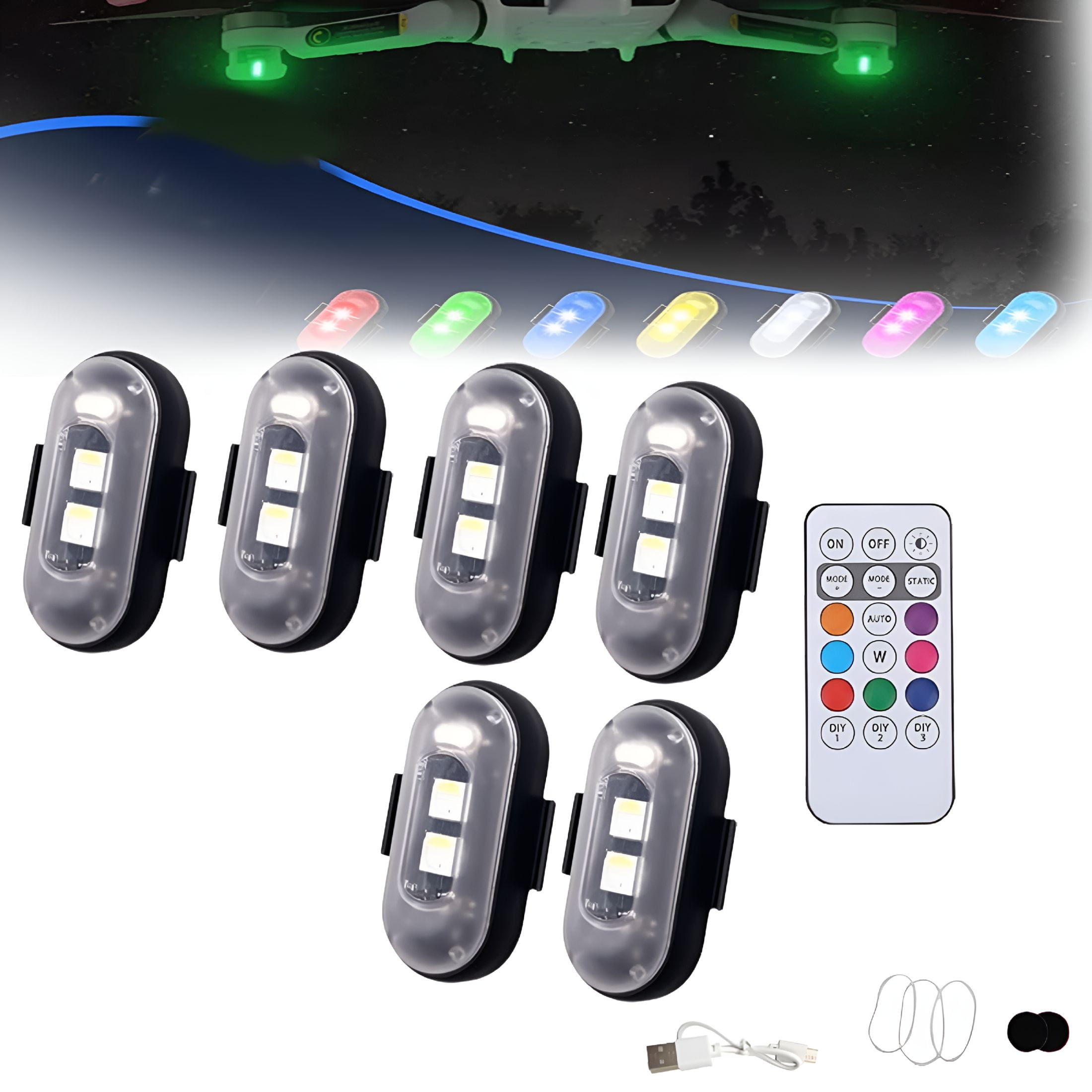 HIBIBUD LED Lights for Car, RGB Car LED Light, Remote Control Strobe ...