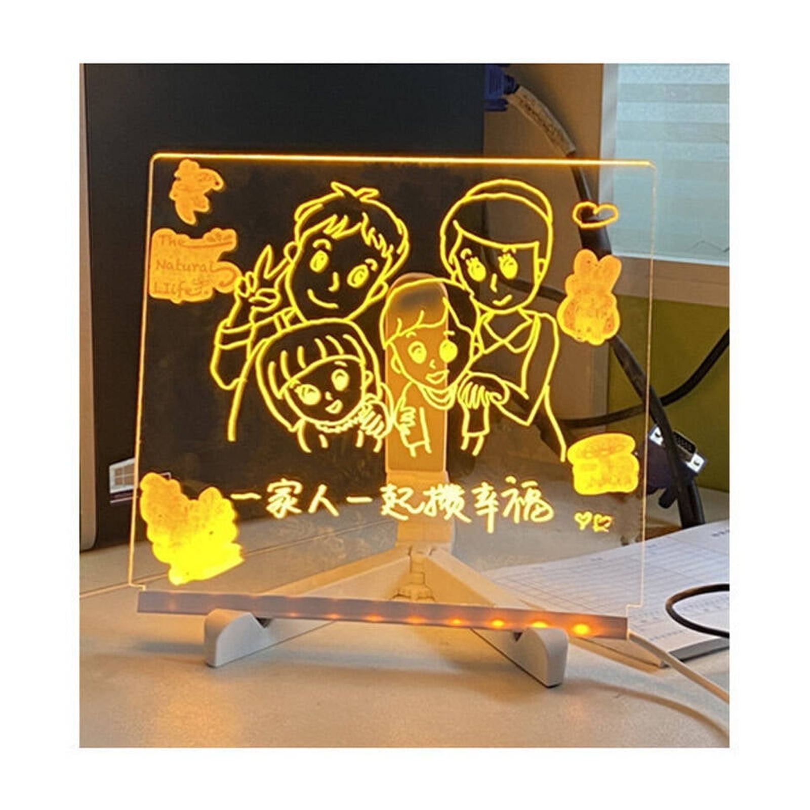 HIBIBUD Message Board Adjustable Triangle Stand Acrylic Dry Erase Board ...